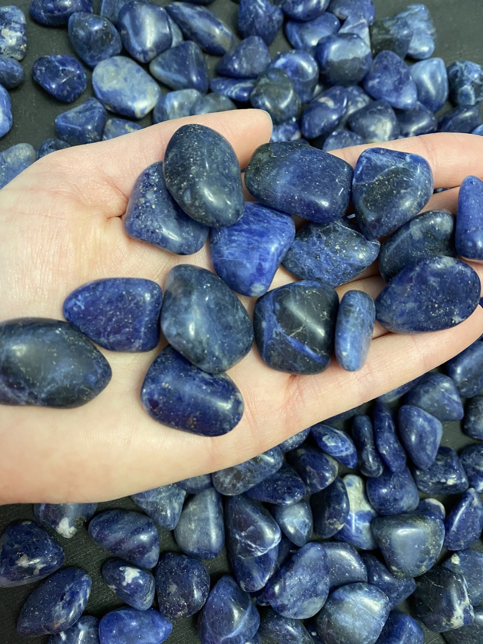 Sodalite Tumbled Stones, Polished Sodalite, Grade A; 4 sizes available ...