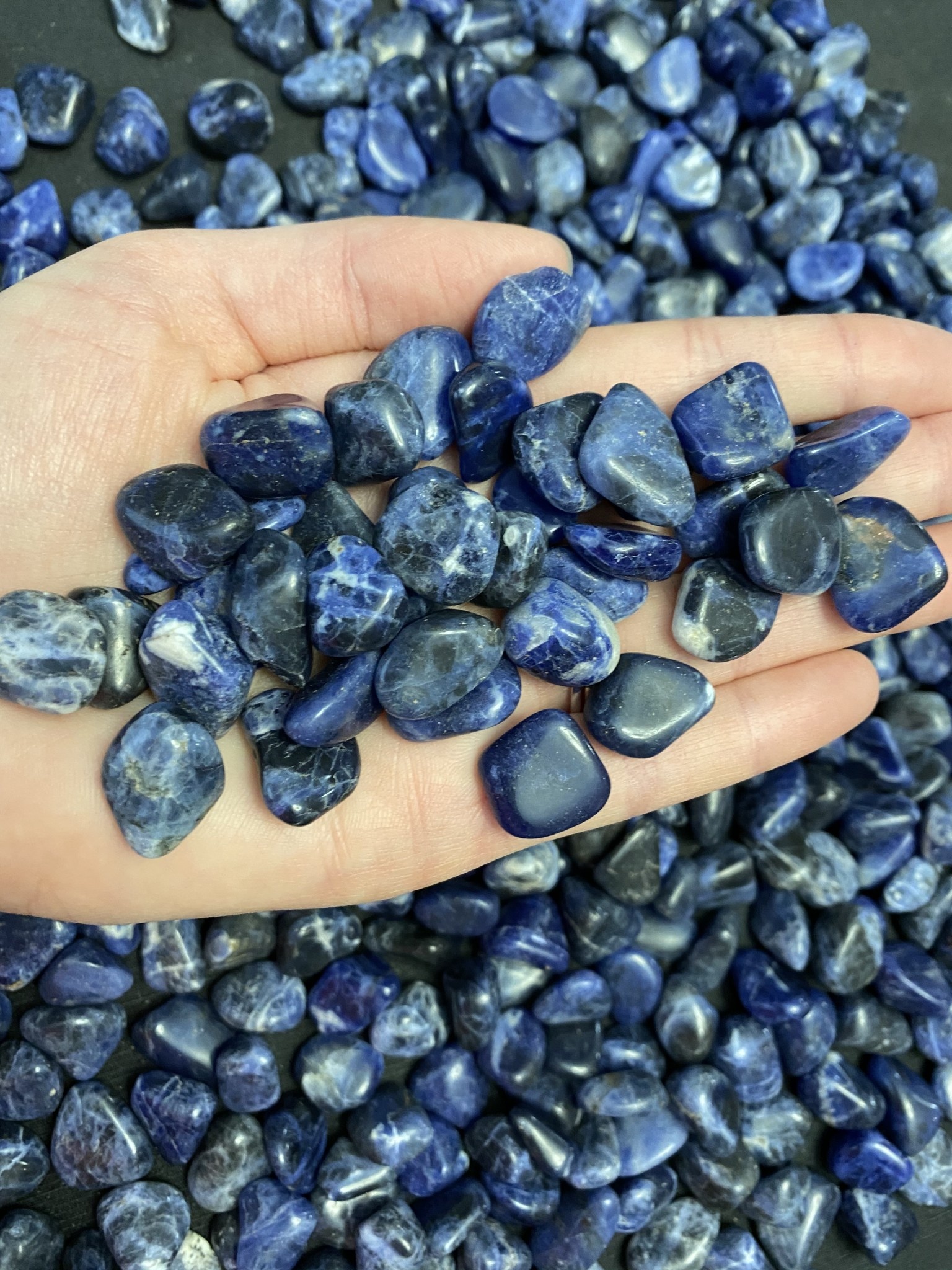 Sodalite Tumbled Stones, Polished Sodalite, Grade A; 4 sizes available ...