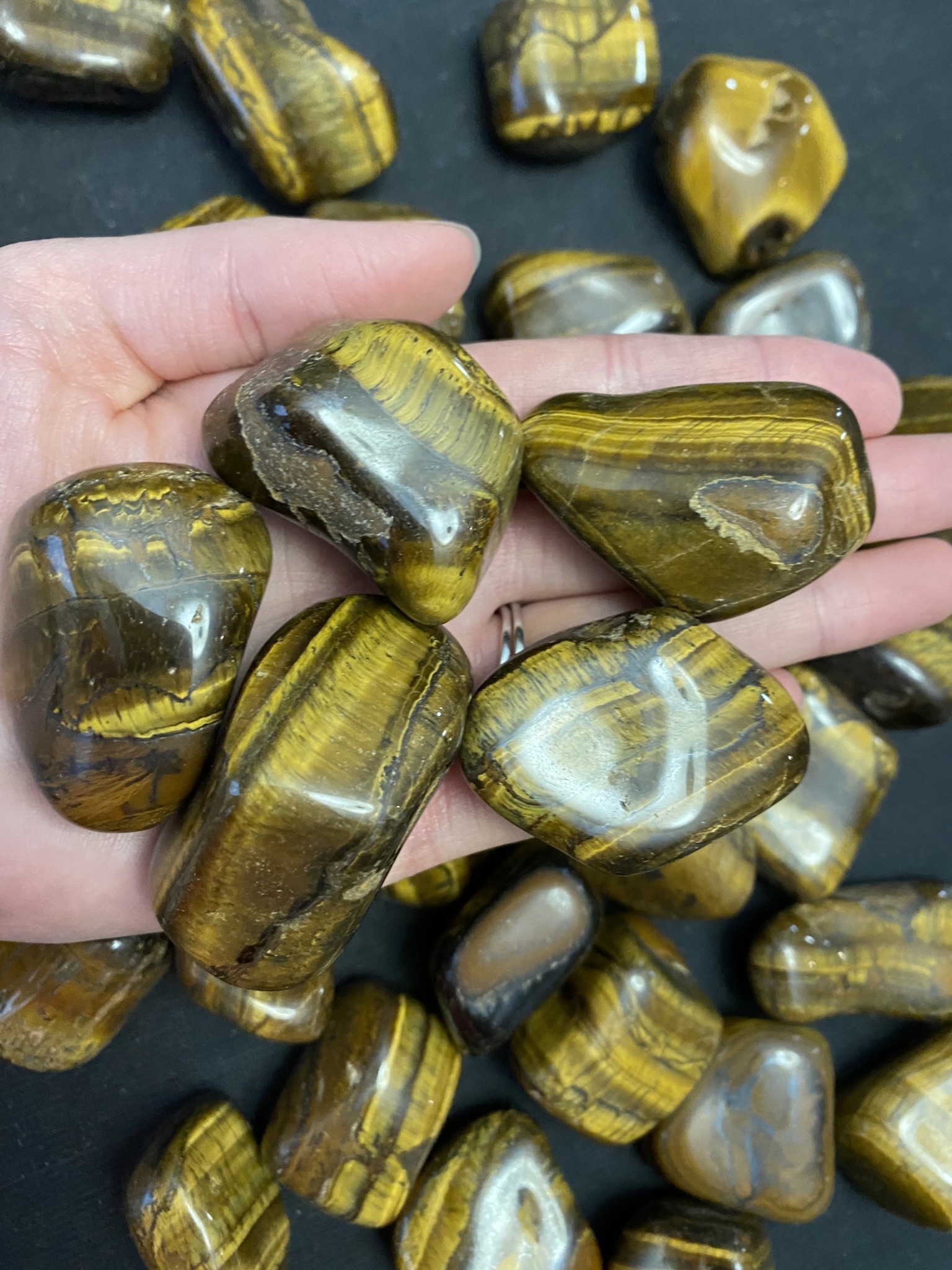 Tiger Eye Tumbled Stones, Polished Tiger Eye, Grade A; 4 sizes ...