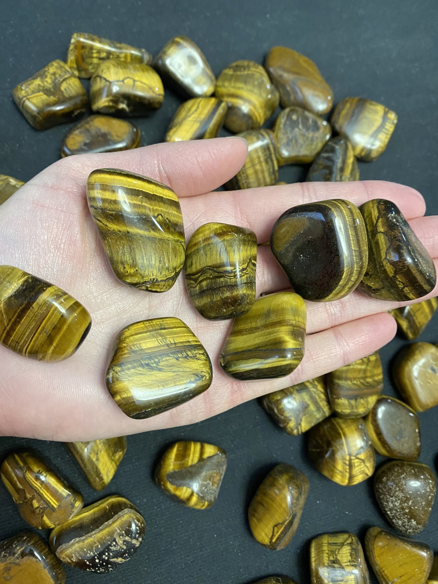 Tiger Eye Tumbled Stones, Polished Tiger Eye, Grade A; 4 sizes ...