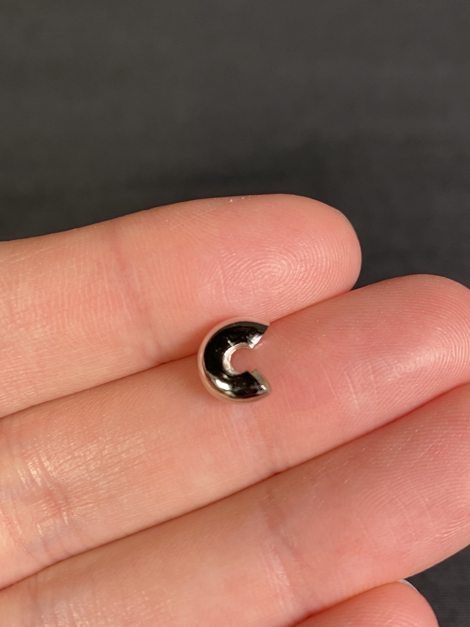 Brass Crimp Cover Platinum 6mm 100 Pack - The Raw Rock Shop Inc.