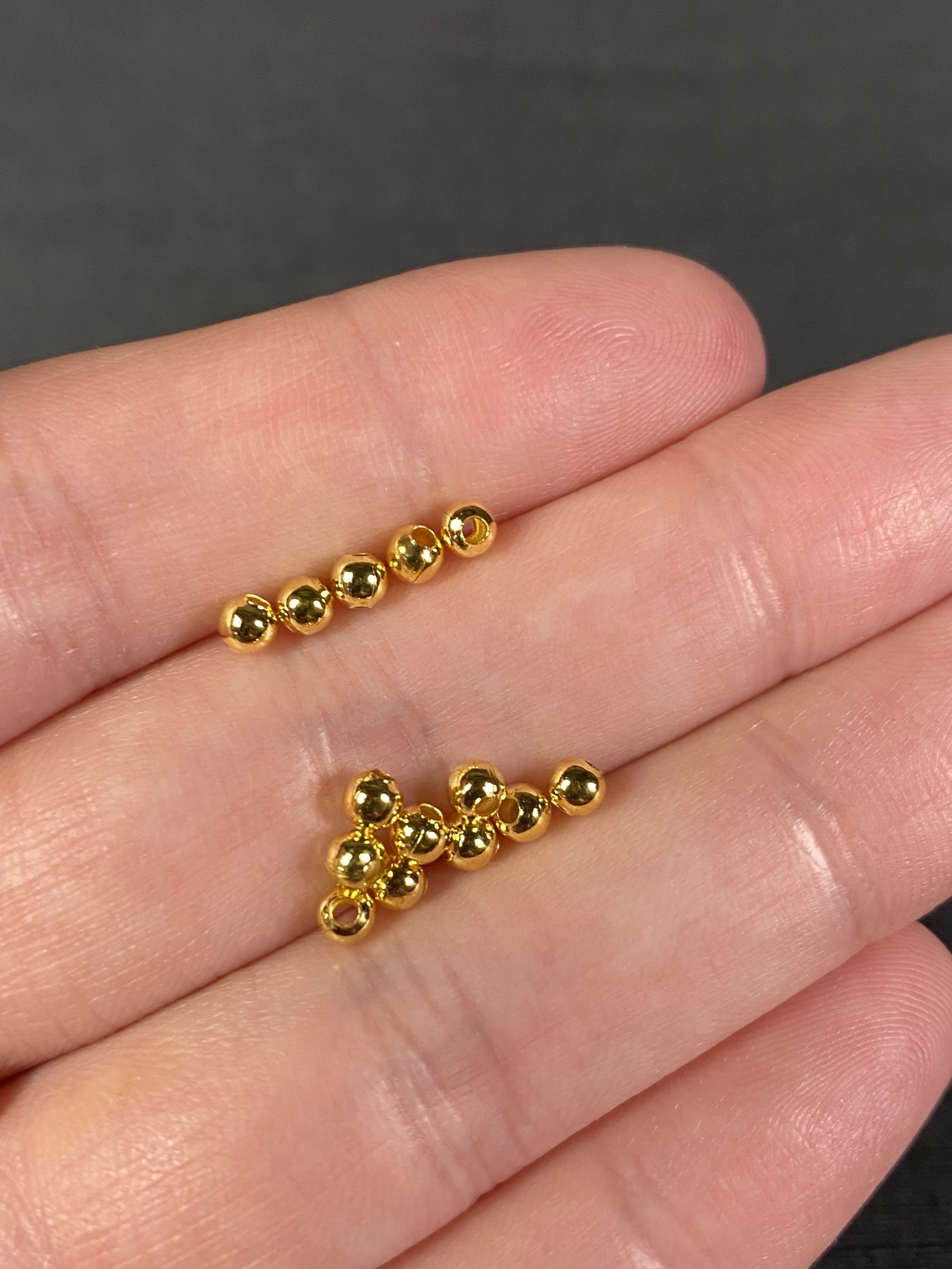 Gold Round Spacer - Iron Bead - 2mm/3mm - Package of 20gr - The Raw ...