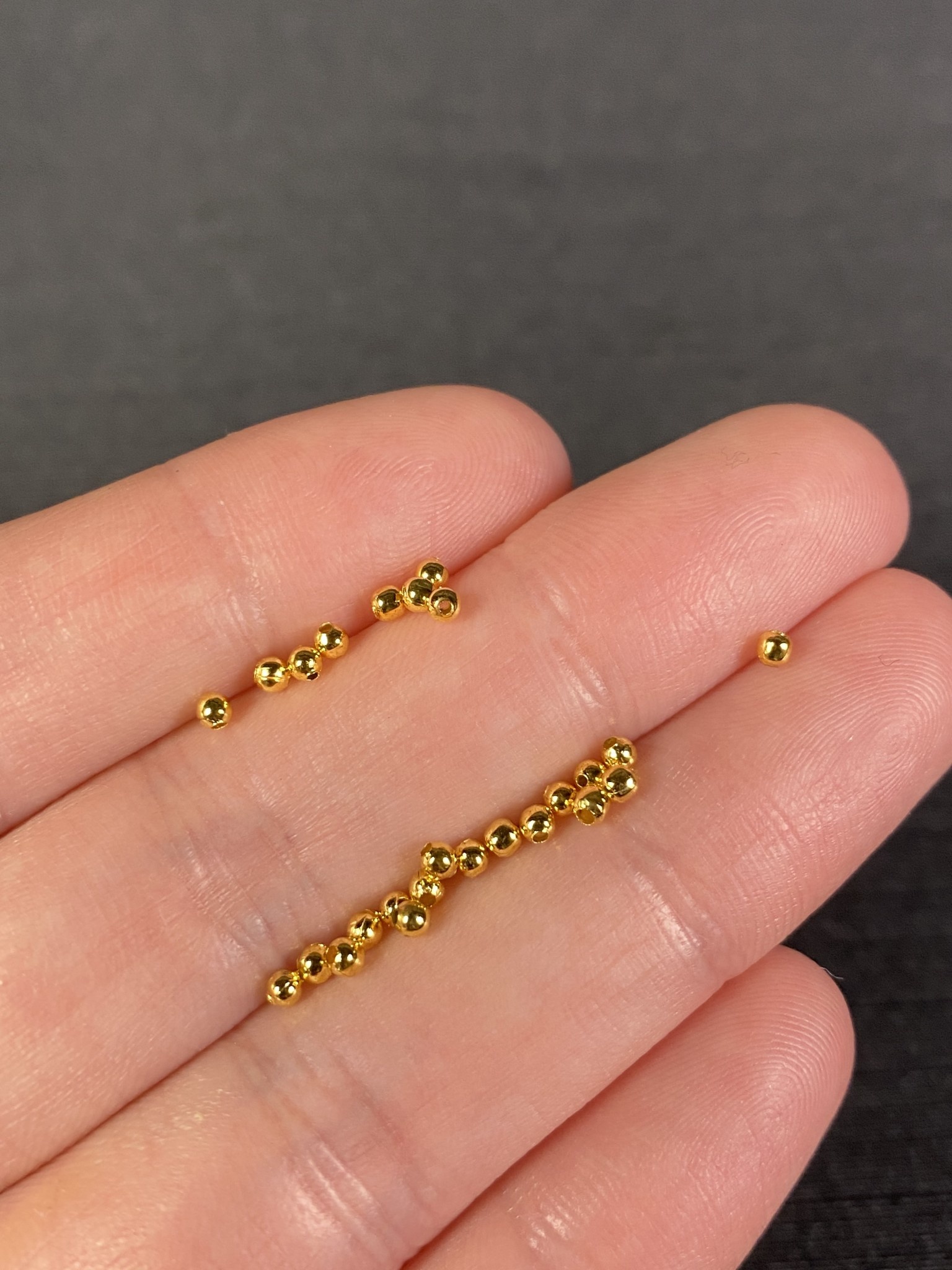 Gold Round Spacer - Iron Bead - 2mm/3mm - Package of 20gr - The Raw ...