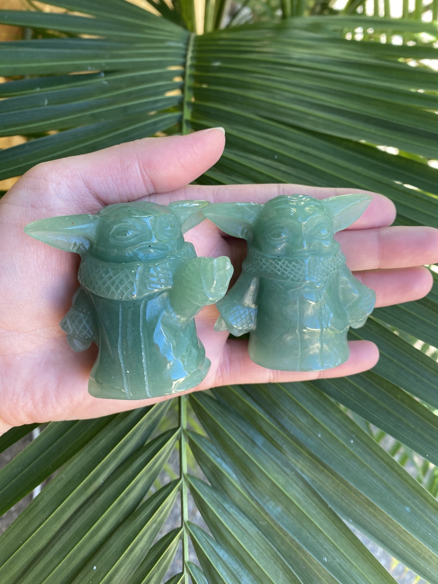 Green Aventurine Yoda Carving, 2 styles available - The Raw Rock Shop Inc.