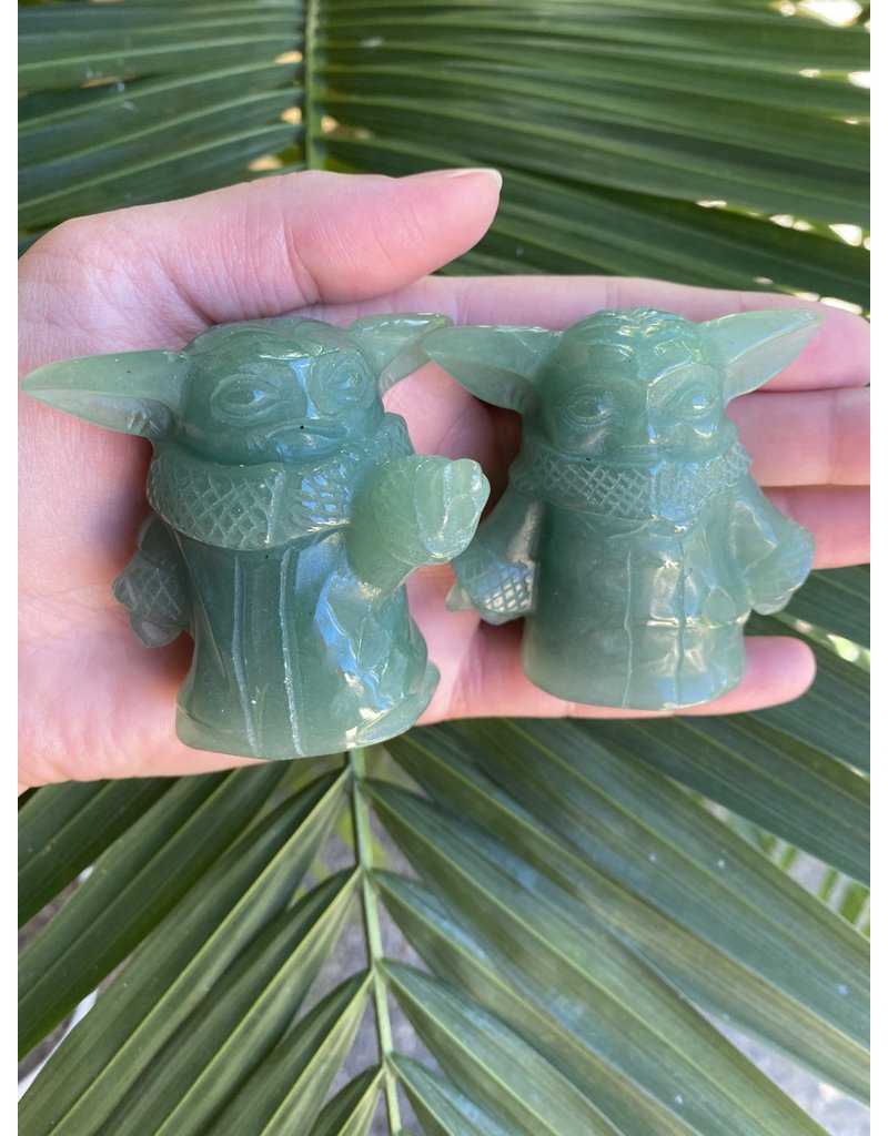 Green Aventurine Yoda Carving, 2 styles available - The Raw Rock Shop Inc.