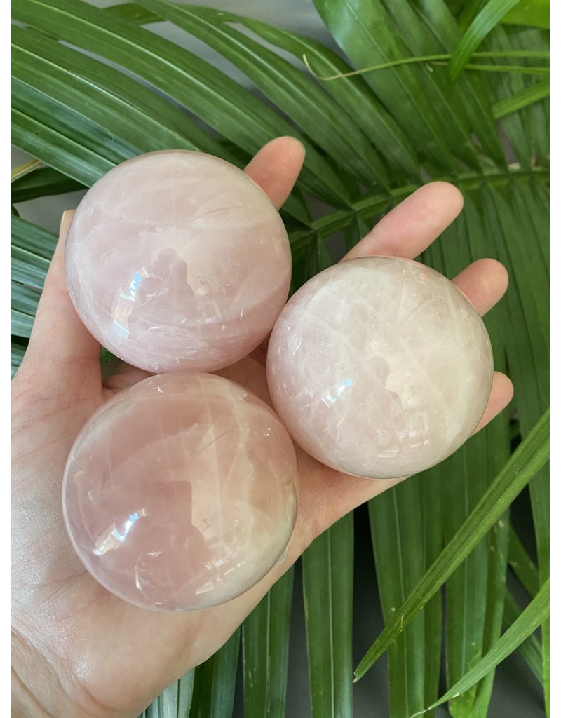 Rose Quartz Sphere, 55-59mm - The Raw Rock Shop Inc.