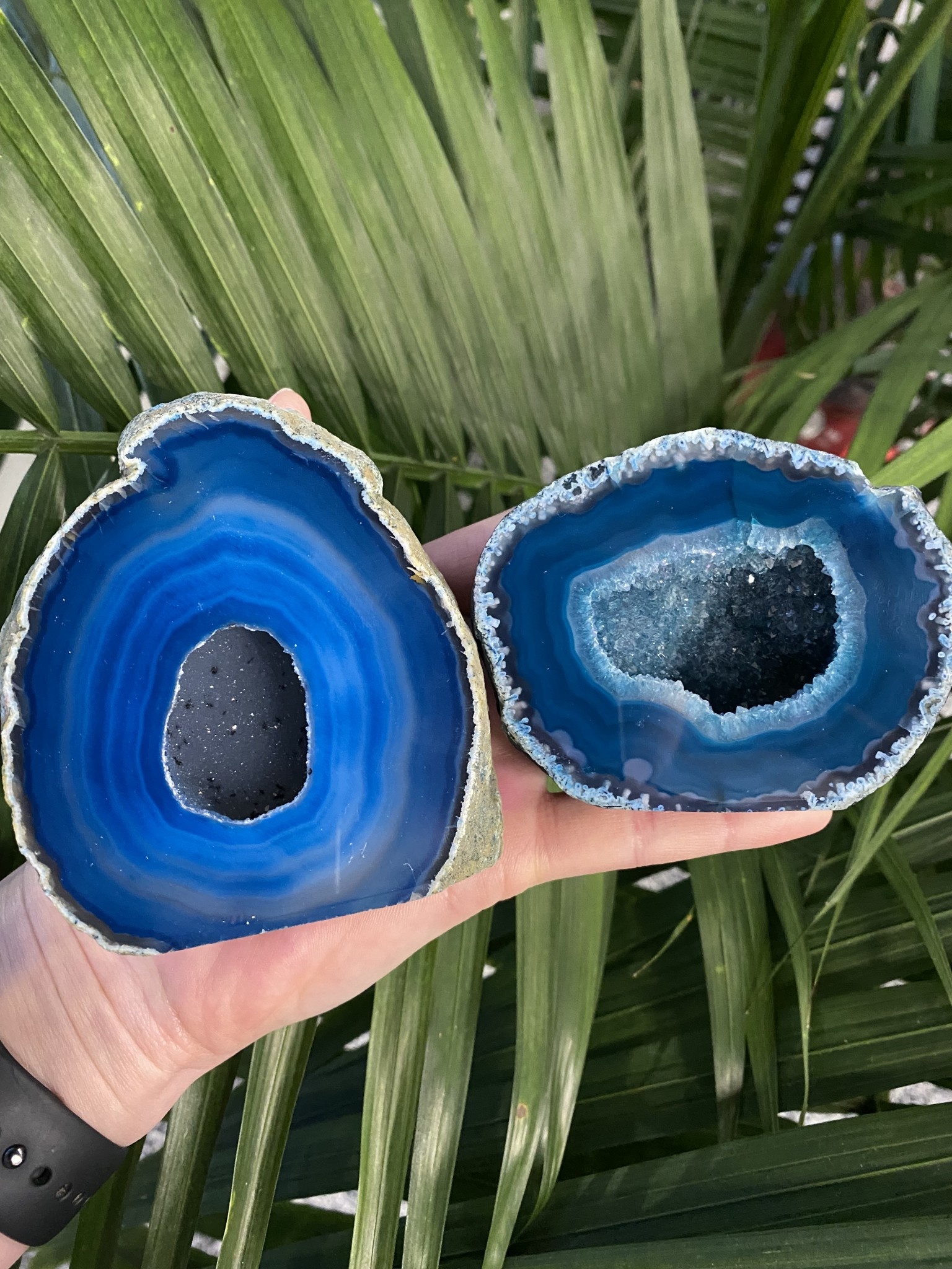 Teal Agate Geode Cut Base Size 5 [400-499gr] - The Raw Rock Shop Inc.