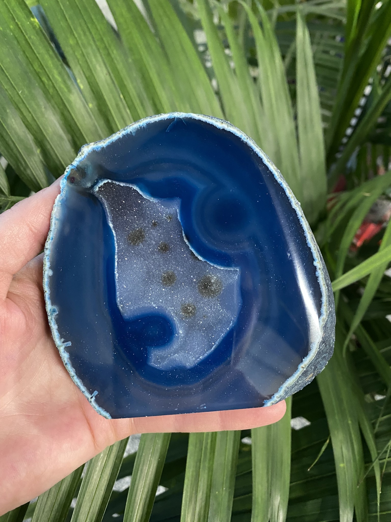 Teal Agate Geode Cut Base Size 5 [400-499gr] - The Raw Rock Shop Inc.