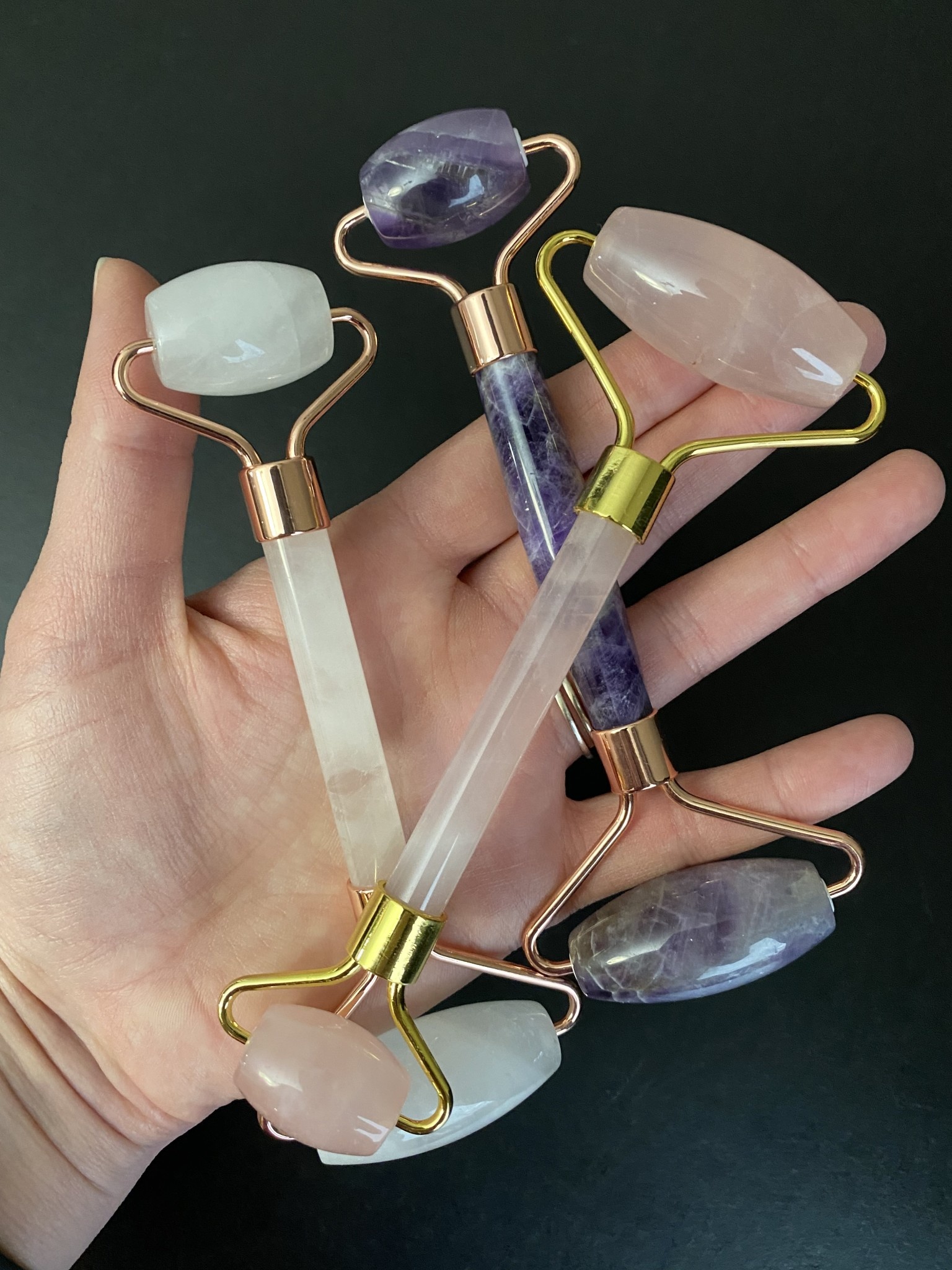 Facial Roller, Crystal Facial Massager, 5 Types - The Raw Rock Shop Inc.