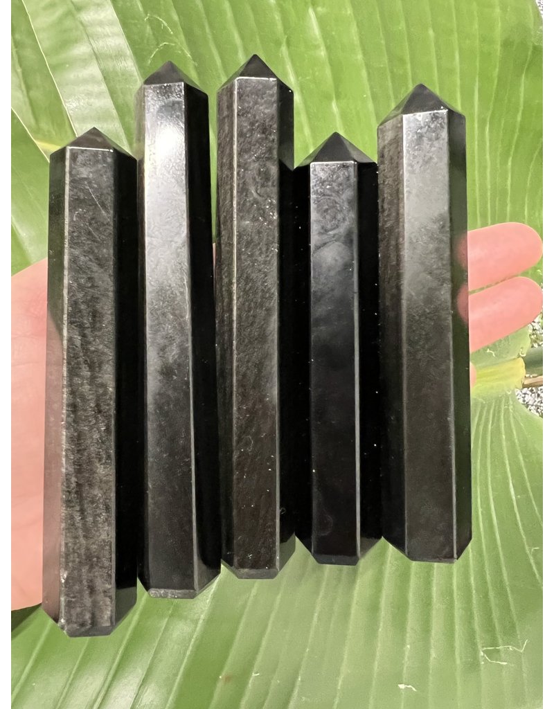 Silver Sheen Obsidian Point, Size Large [75-99gr] - The Raw Rock Shop Inc.