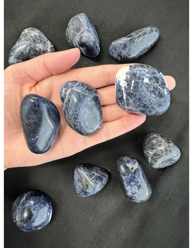 Sodalite Tumbled Stones, Polished Sodalite, Grade A; 4 sizes available ...