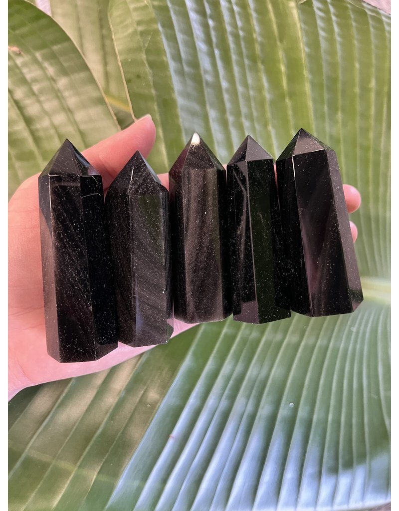 Silver Sheen Obsidian Point, Size Large [75-99gr] - The Raw Rock Shop Inc.