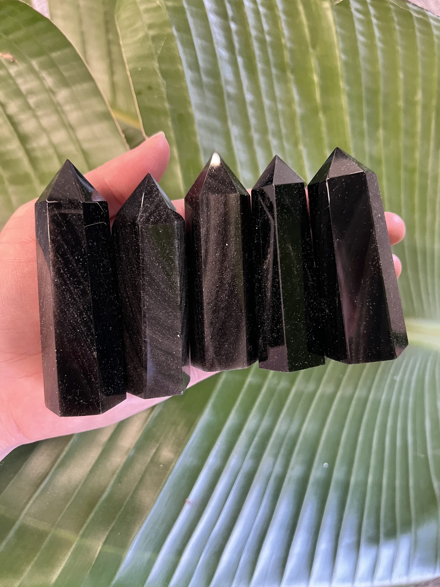 Silver Sheen Obsidian Point, Size Large [75-99gr] - The Raw Rock Shop Inc.