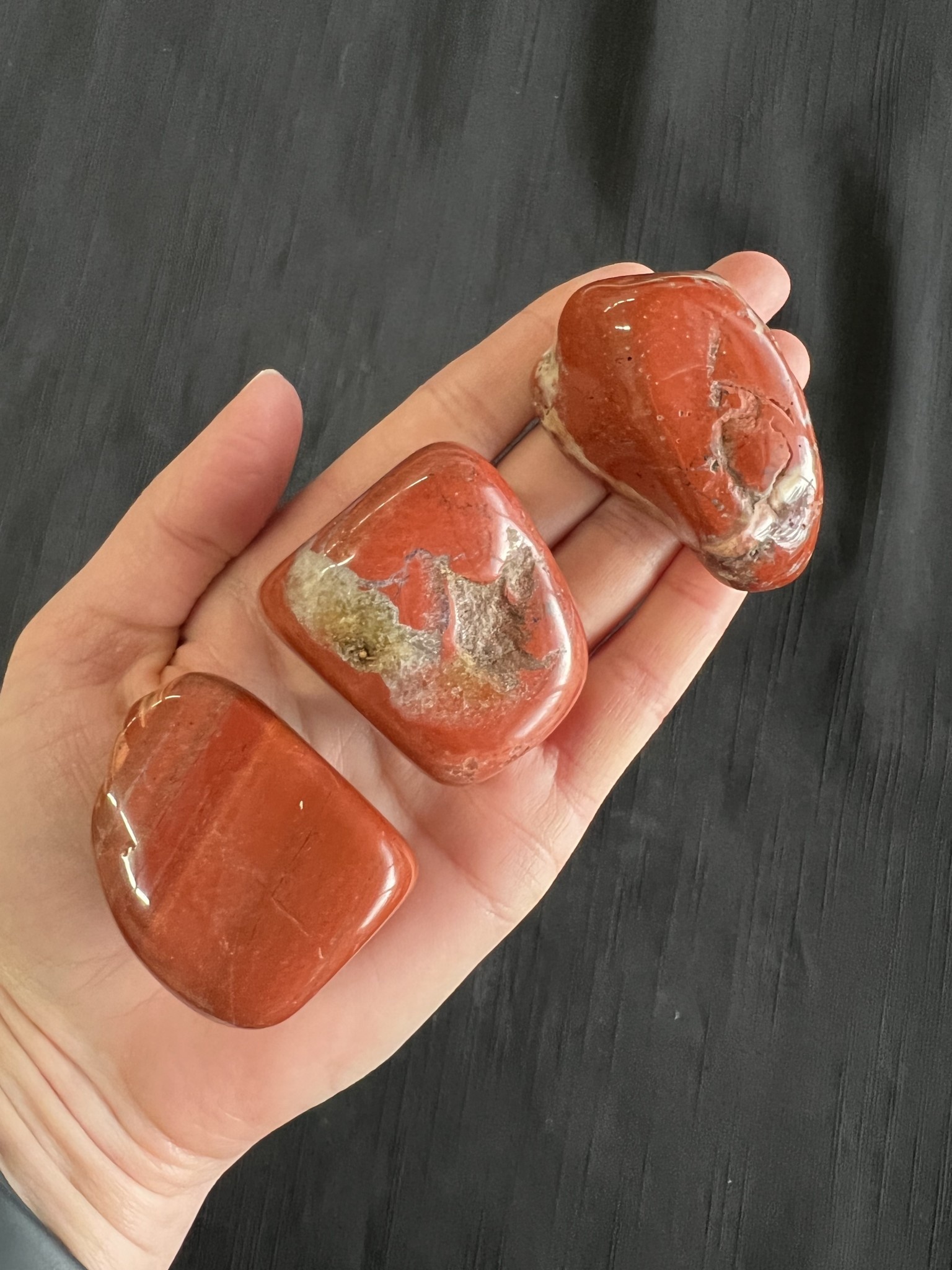 Red Jasper Quartz Tumbled Stones, Polished Red Jasper Quartz, Grade A ...