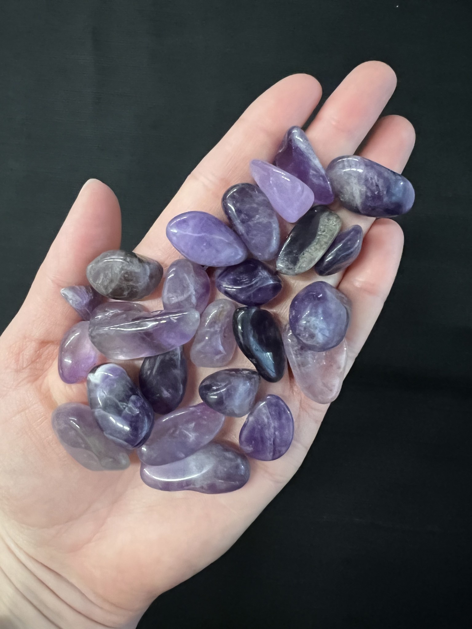 Chevron Amethyst Tumbled Stones, Polished Dream Amethyst, Grade A; 3 ...