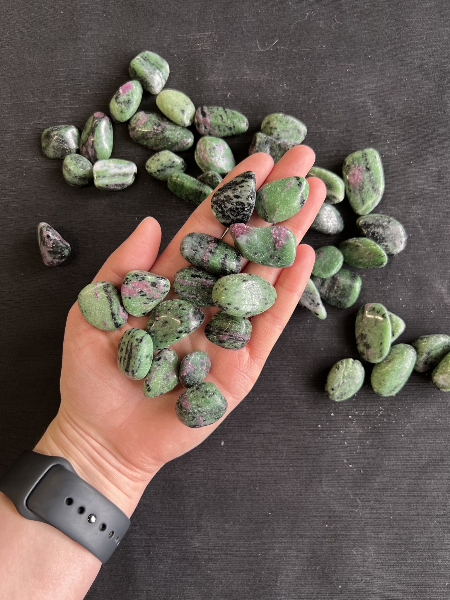 Ruby Zoisite Tumbled Stones, Polished Ruby Zoisite, Grade A; 3 sizes available, purchase ...