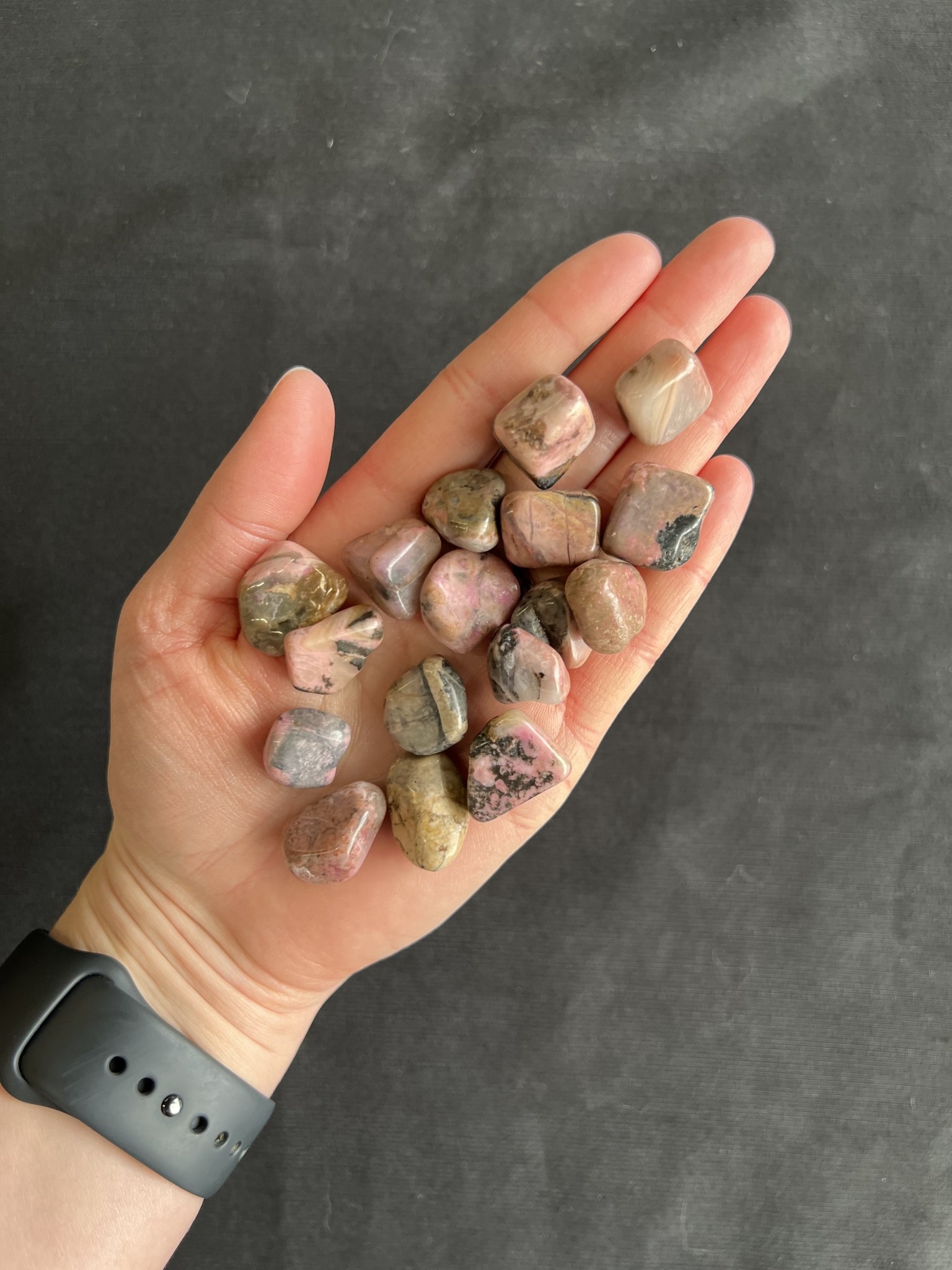 Rhodonite Tumbled Stones, Polished Rhodonite, Grade A; 4 sizes ...