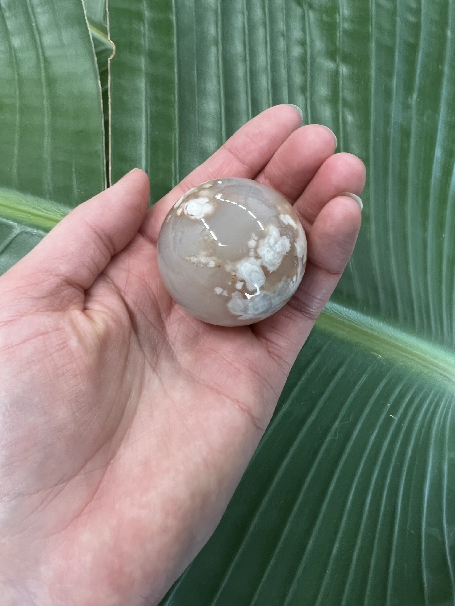 Flower Agate Sphere, 40-44mm - The Raw Rock Shop Inc.