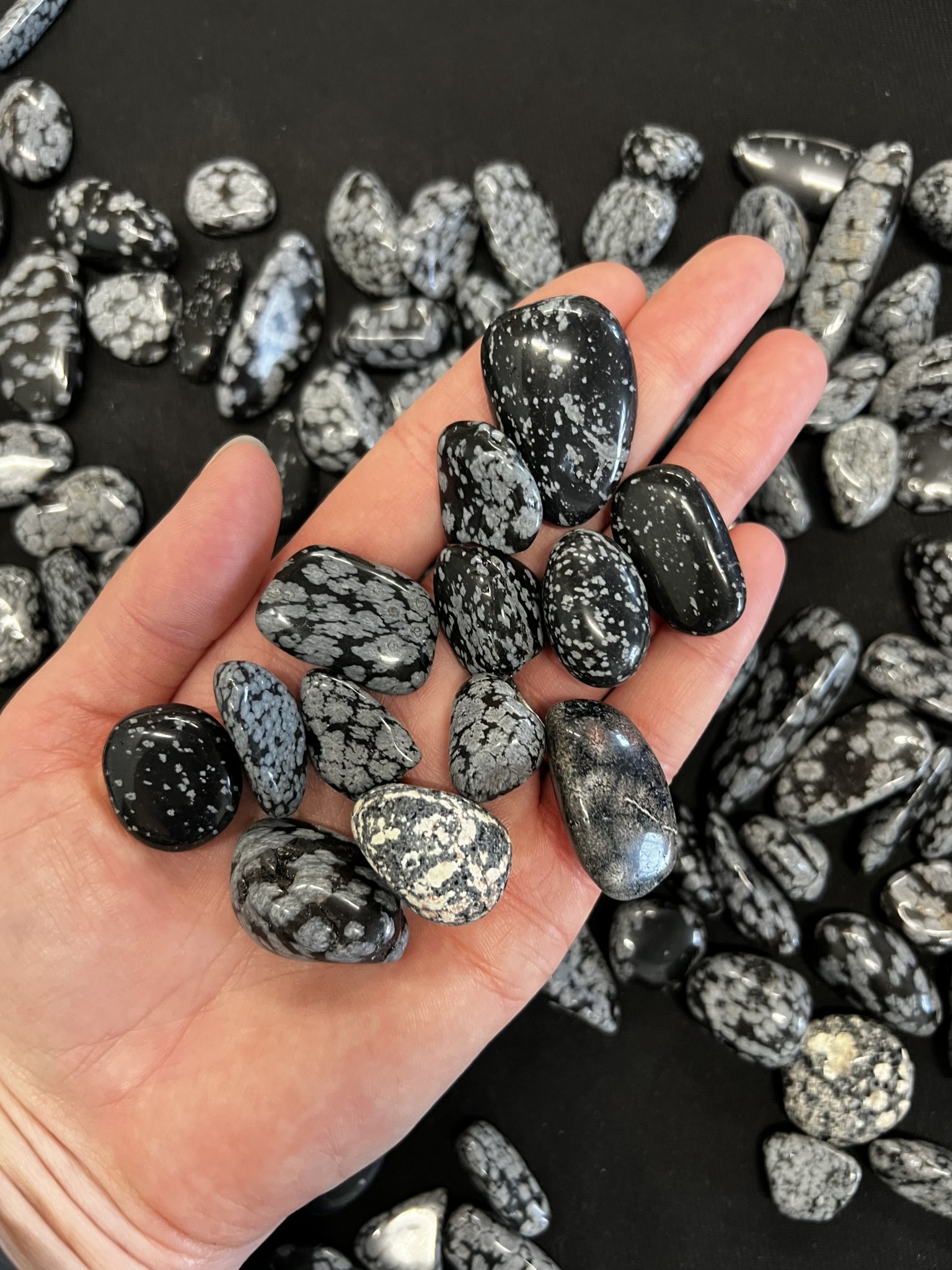 Snowflake Obsidian Tumbled Stones, Grade A, 2 Sizes Available, Purchase ...