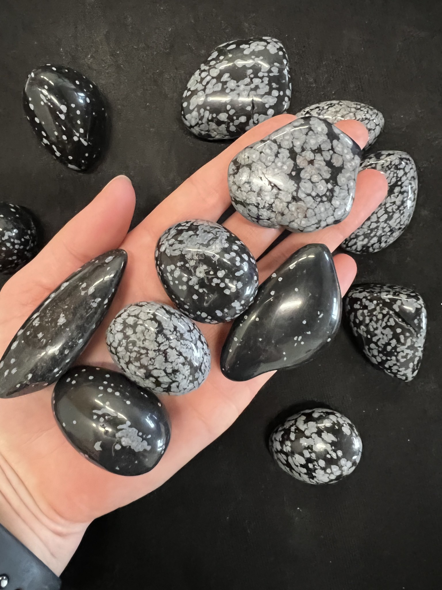 Snowflake Obsidian Tumbled Stones, Grade A, 2 Sizes Available, Purchase ...