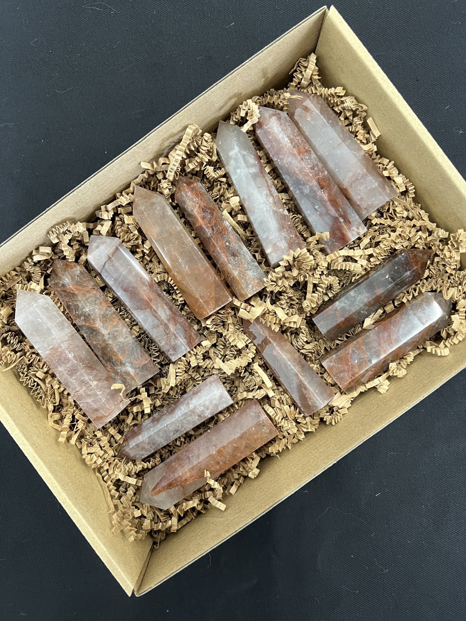 Red Hematoid/Fire Quartz Points 1KG bulk lot - The Raw Rock Shop Inc.