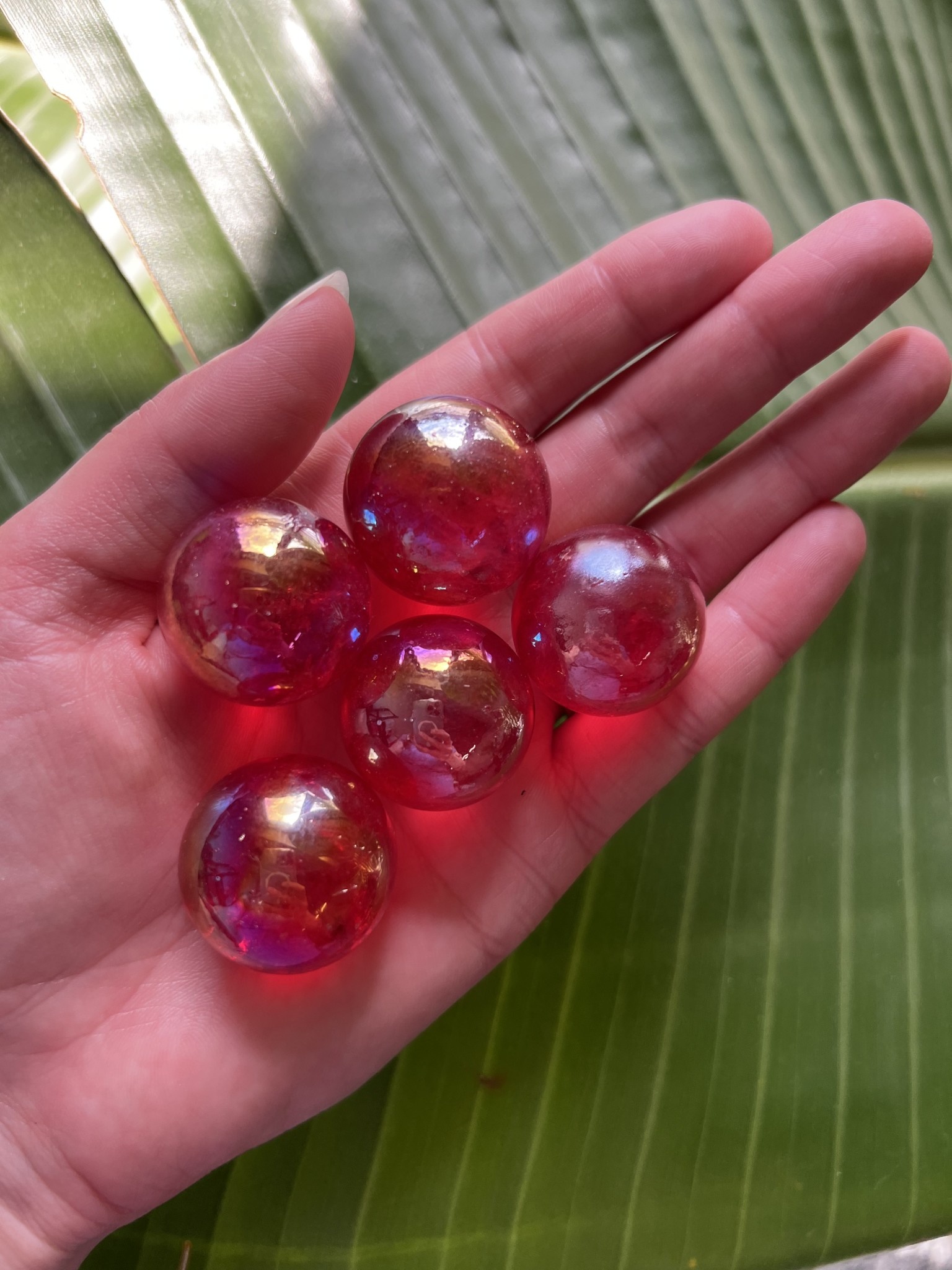 Mini Sphere, Orange Aura - The Raw Rock Shop Inc.