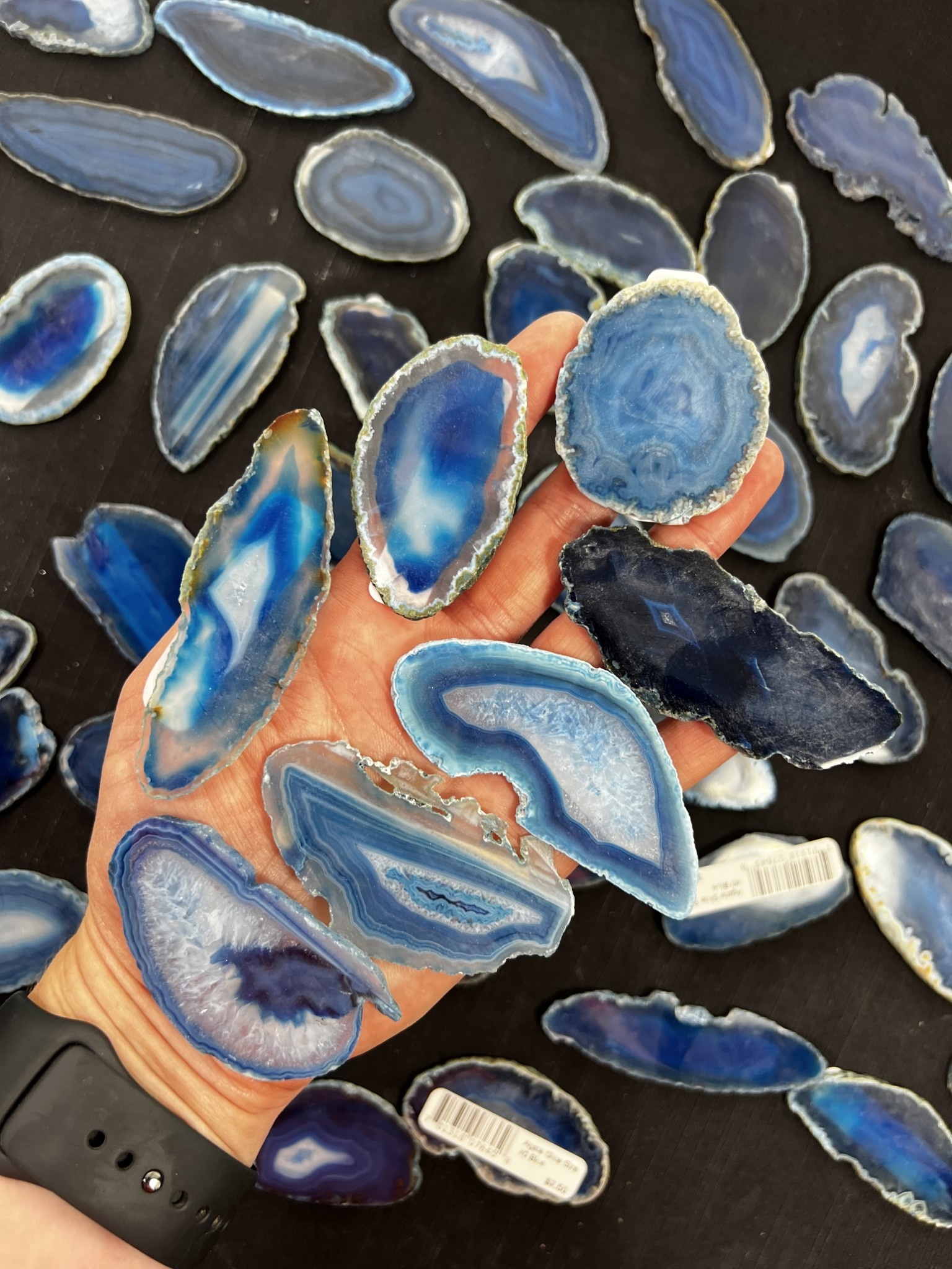 Agate Slice Size #0 Blue - The Raw Rock Shop Inc.