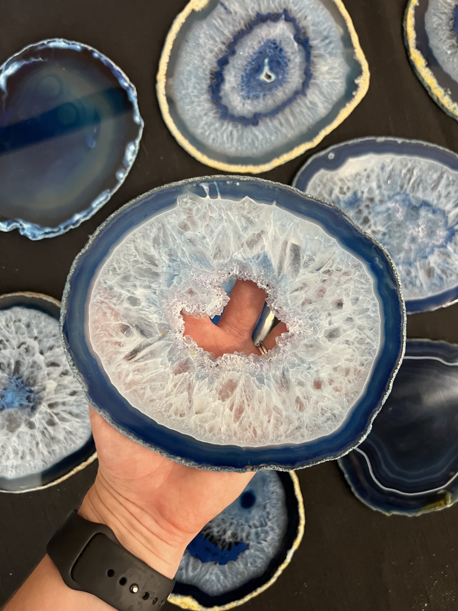 Agate Slice Size #8 Blue - The Raw Rock Shop Inc.