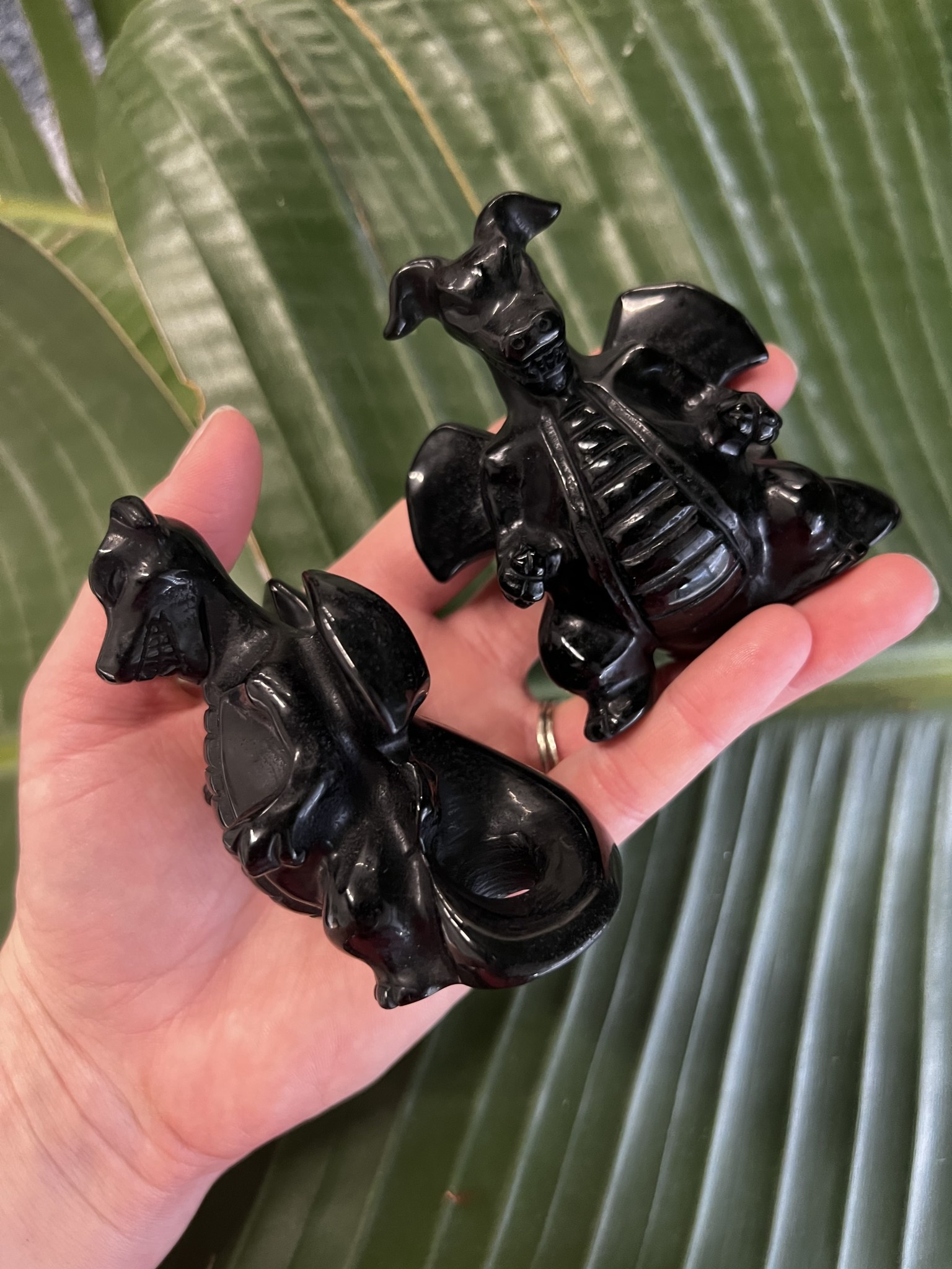 Black Obsidian Charizard Carving - The Raw Rock Shop Inc.