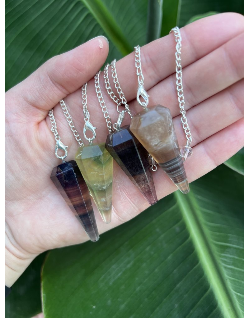 Rainbow Fluorite Pendulum - The Raw Rock Shop Inc.