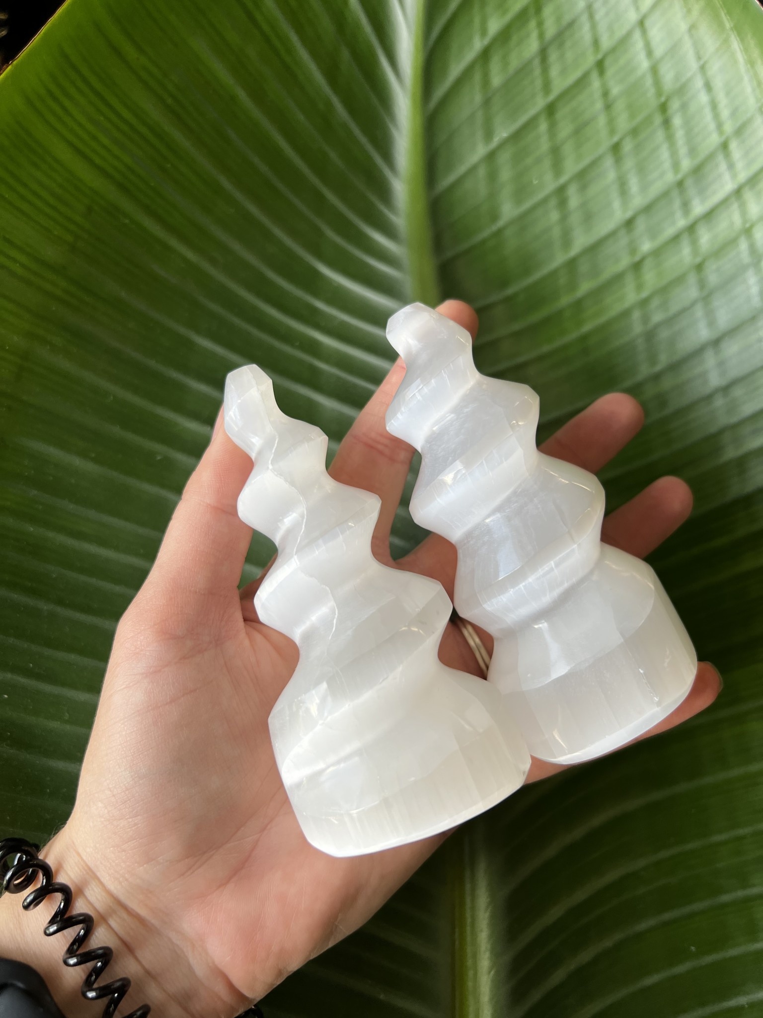 Selenite Spiral Tower 10cm - The Raw Rock Shop Inc.