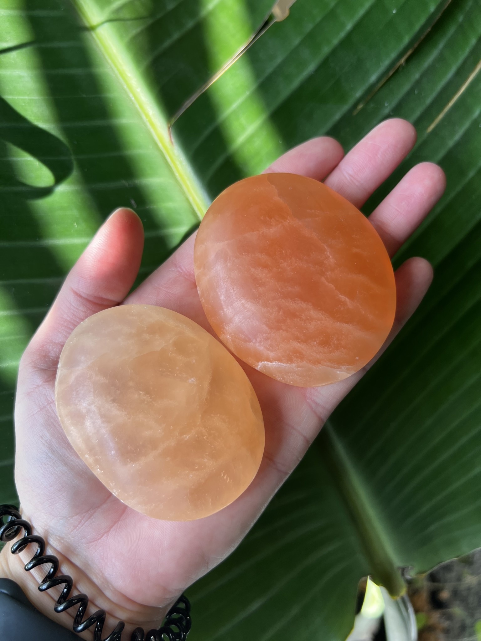 Orange Selenite Palm Stone - The Raw Rock Shop Inc.