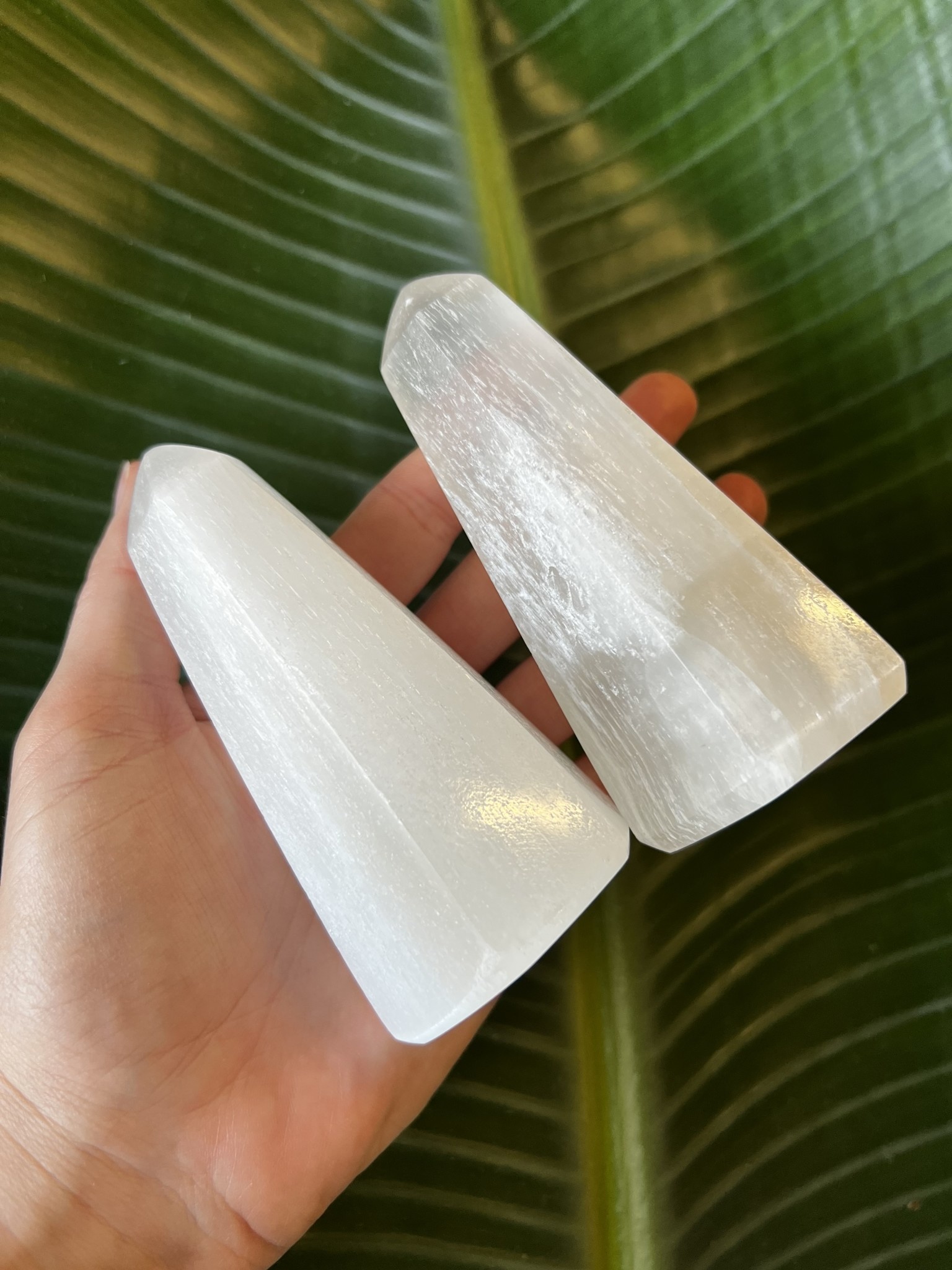 White Selenite 6-sided Obelisk Point 10cm - The Raw Rock Shop Inc.