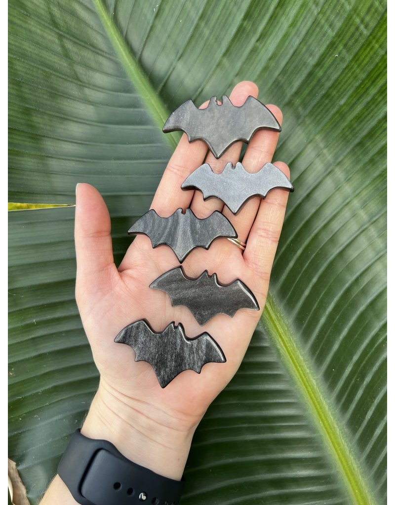 Silver Sheen Obsidian Bat Carving - The Raw Rock Shop Inc.