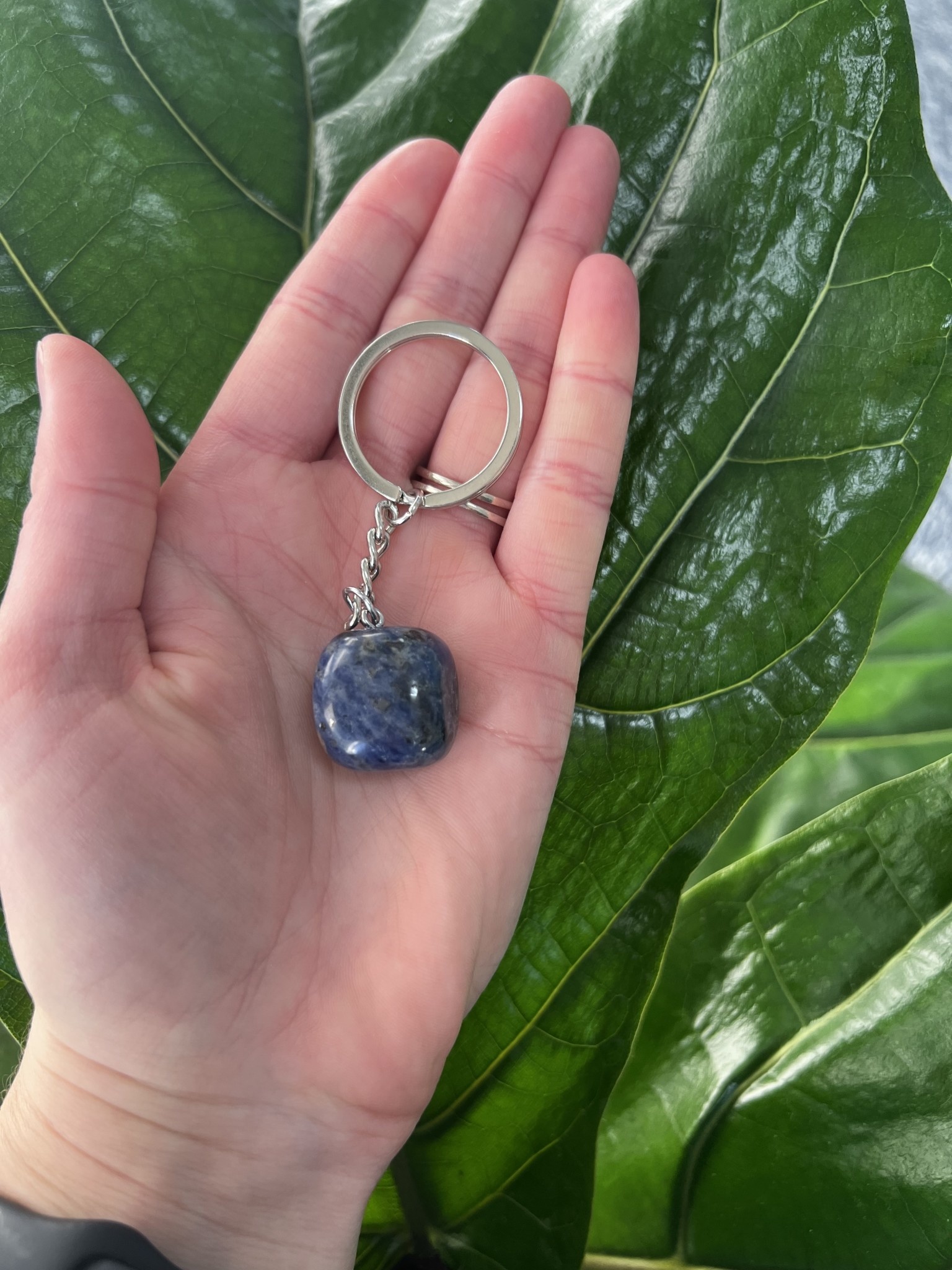 Silver Chain Natural Keychain, Sodalite - The Raw Rock Shop Inc.
