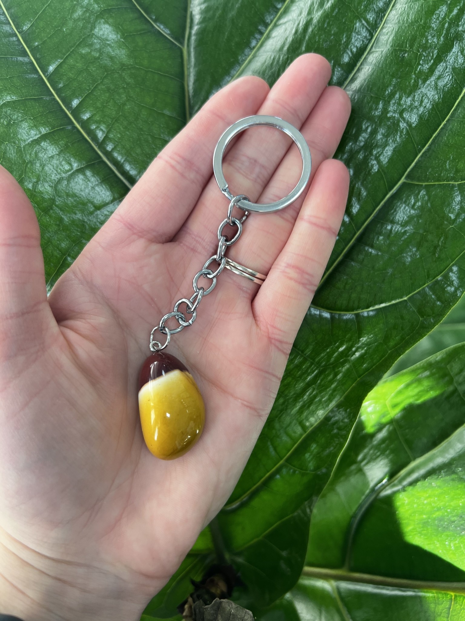 Silver Chain Natural Keychain, Mookaite Jasper - The Raw Rock Shop Inc.