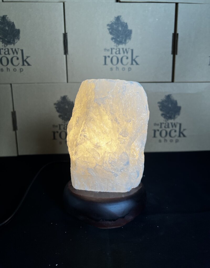 Milky Quartz Lamp, wooden base with Standard bulb/cord, #43, 1.708kg ...