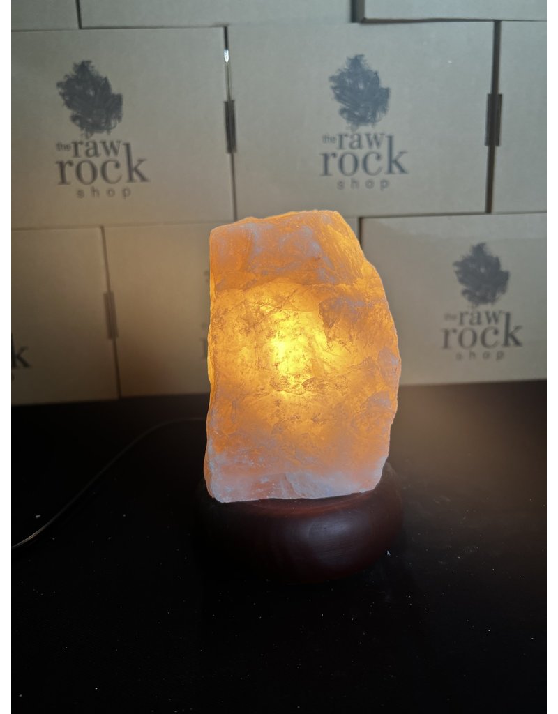 Rose Quartz Lamp, wooden base with Standard bulb/cord, #46, 2.092kg ...