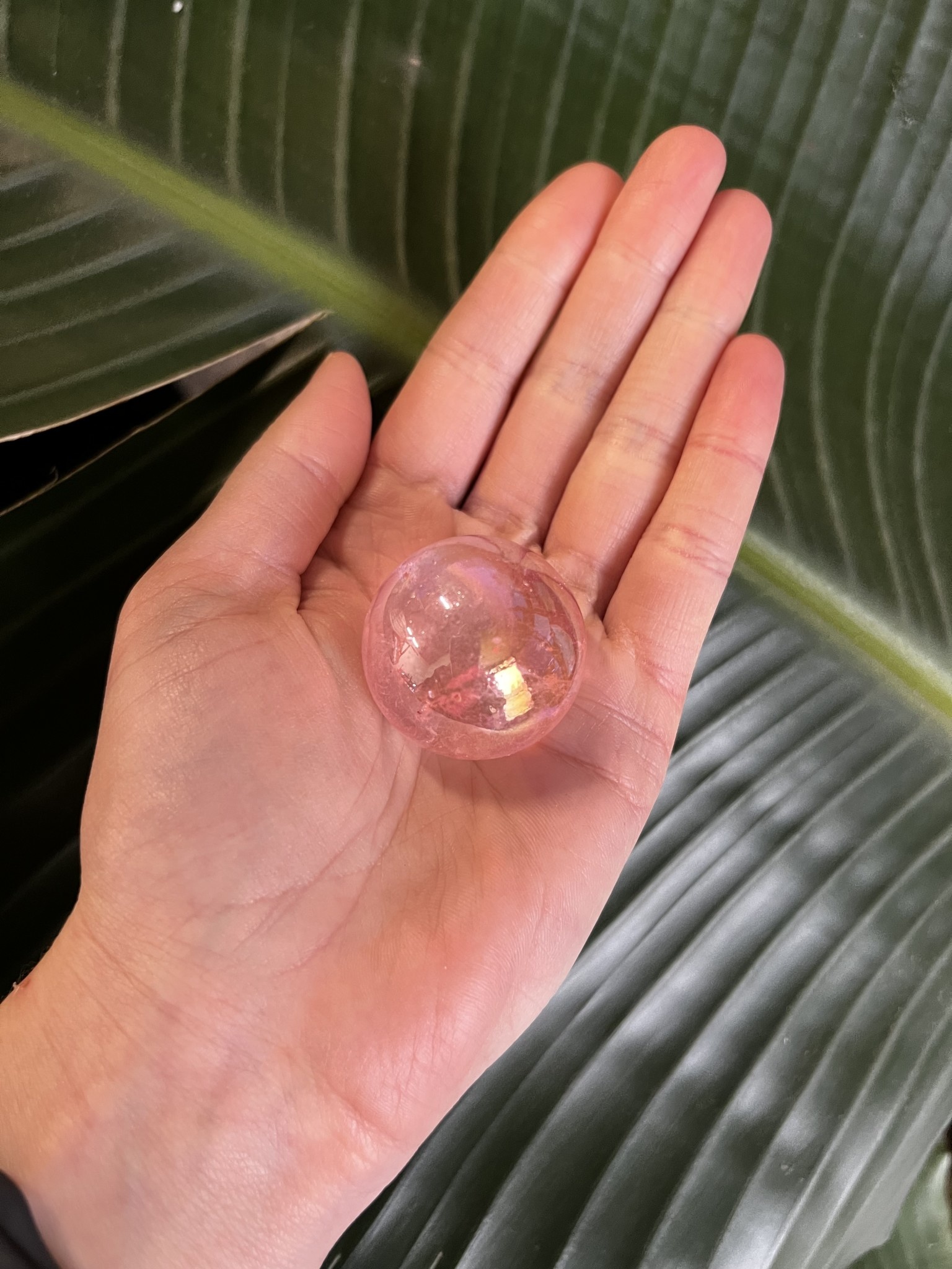 Aura Quartz, Pink, Sphere, 30-34mm - The Raw Rock Shop Inc.