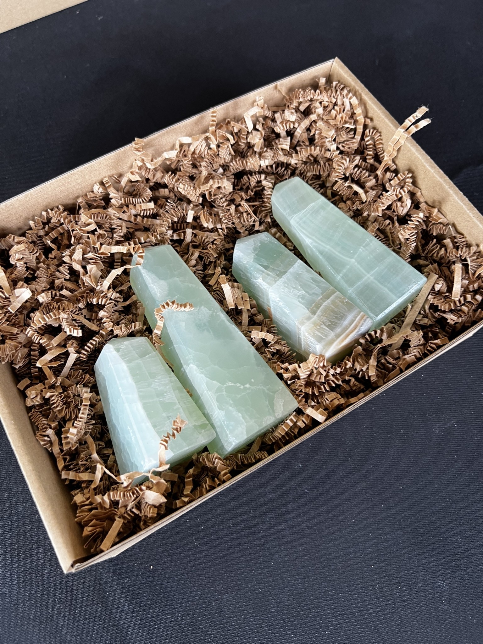 Pistachio Calcite Points 1KG bulk lot - The Raw Rock Shop Inc.