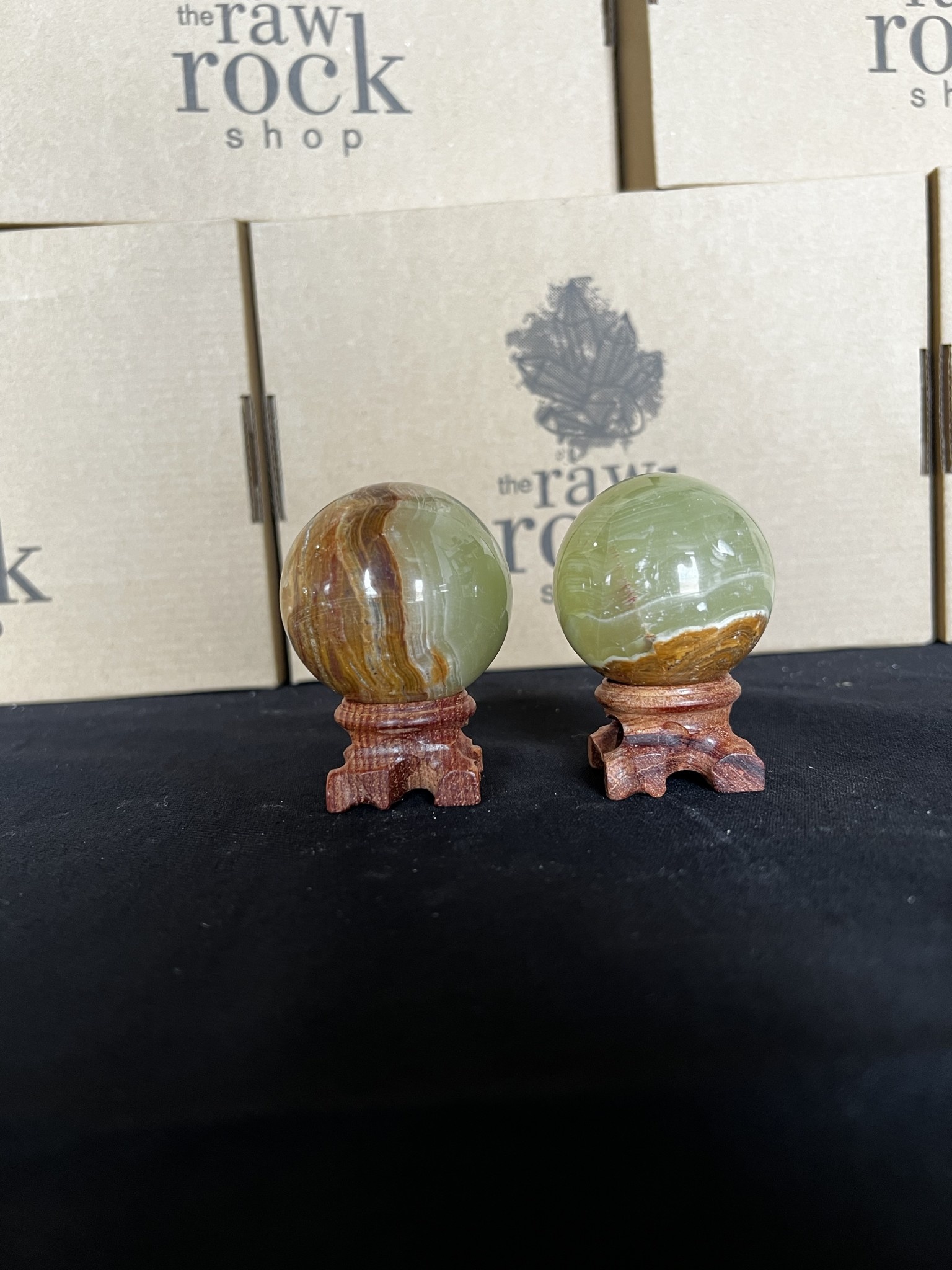 Green Banded Onyx Sphere, 50-54mm - The Raw Rock Shop Inc.