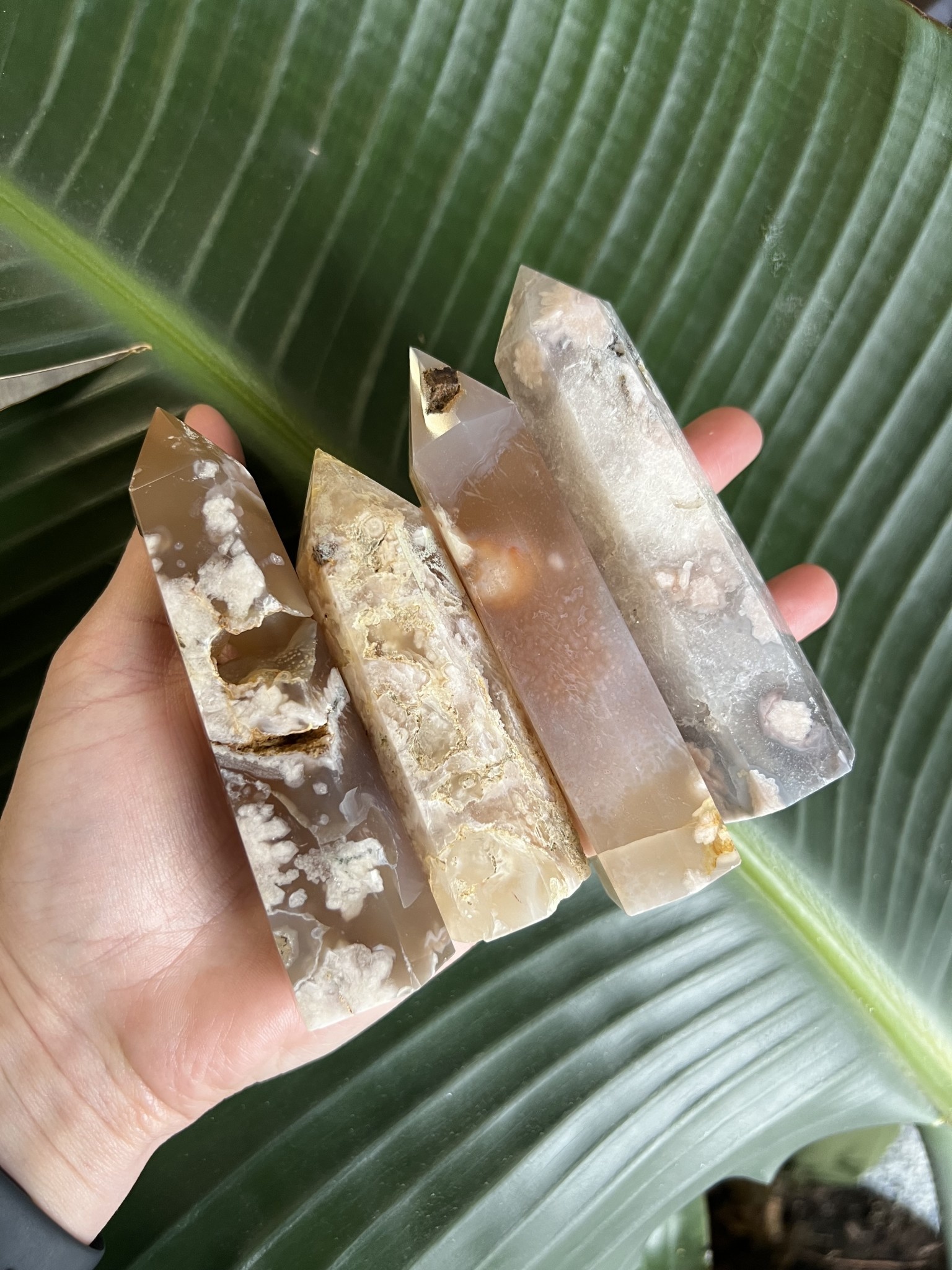 Flower Agate, 6-sided, Point Size X-Large [100-124gr] - The Raw Rock ...