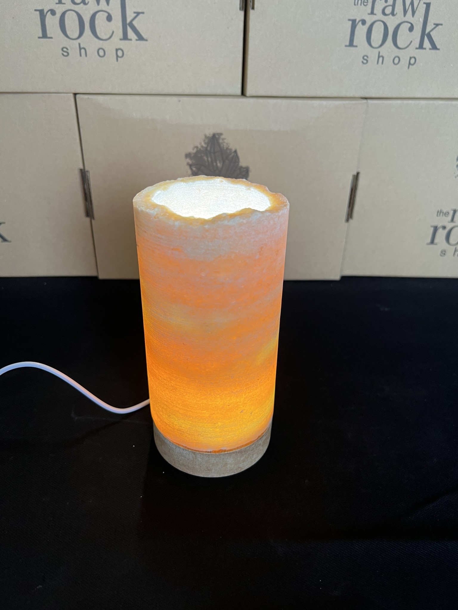 Sunstone Lamp with LED USB Base #3, 844gr - The Raw Rock Shop Inc.