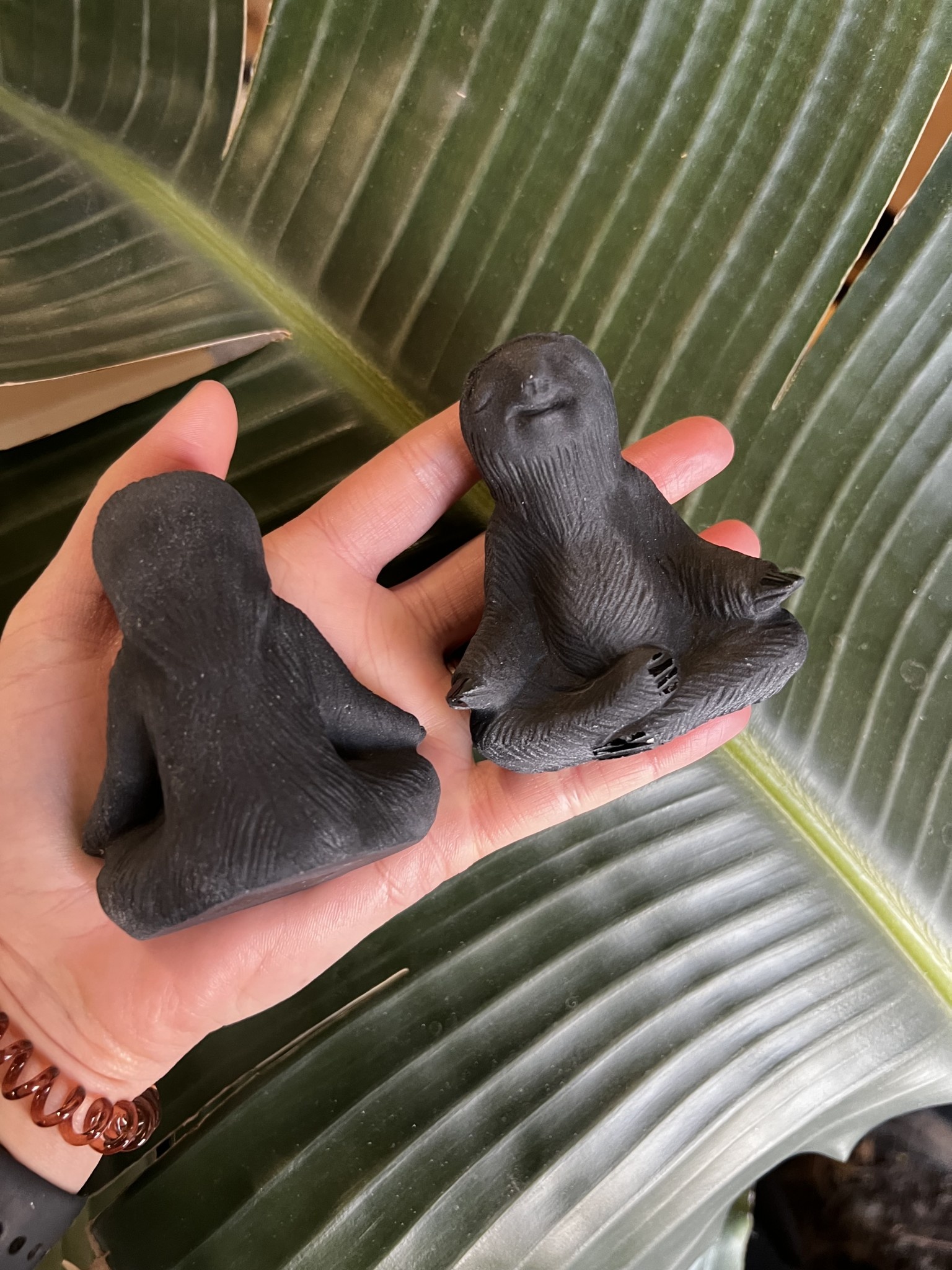 Black Obsidian Sloth, Meditating Sloth, Yoga Sloth Carving - The Raw ...