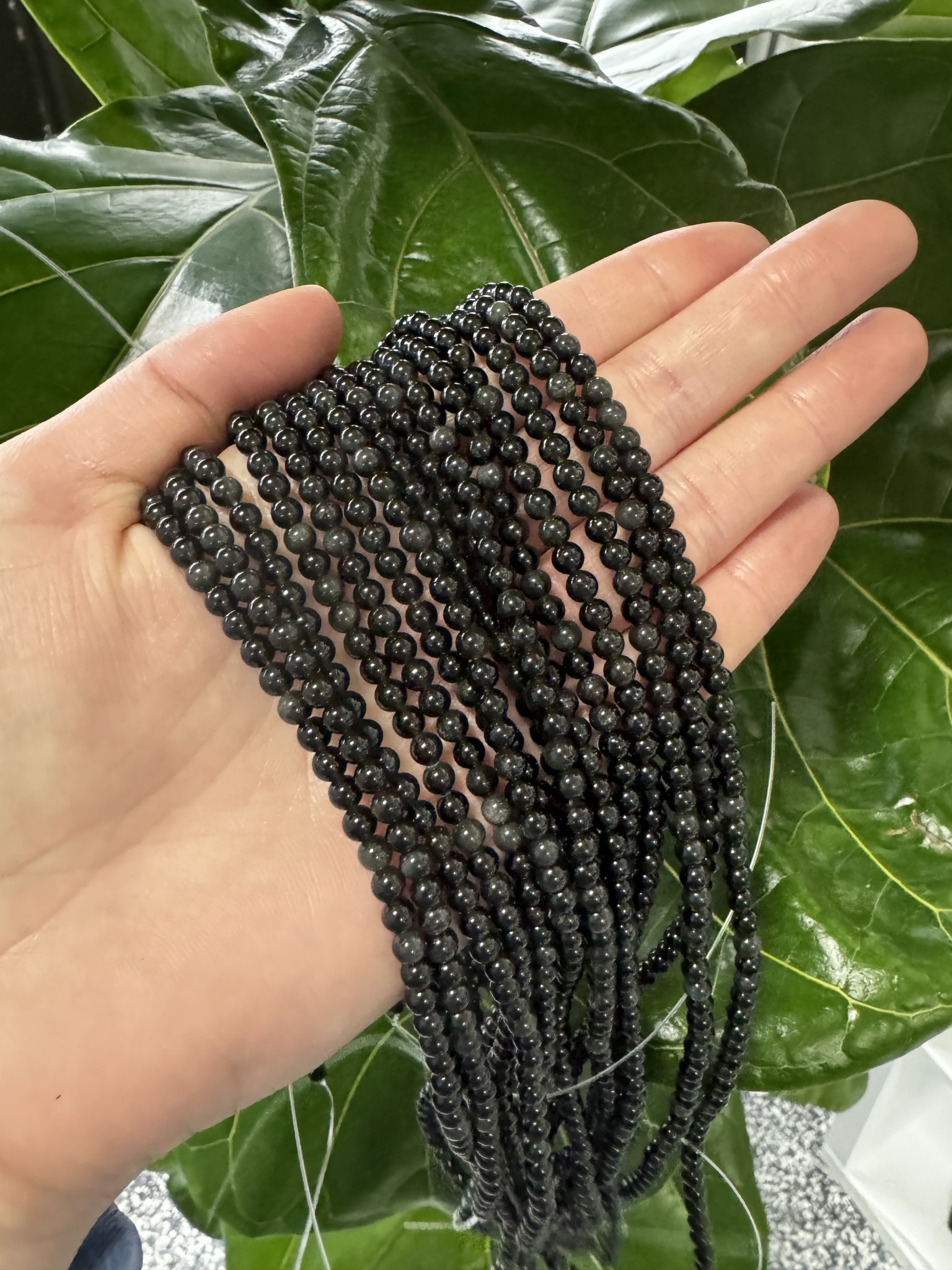 Sheen Obsidian Beads Polished 15" Strand 4mm - The Raw Rock Shop Inc.