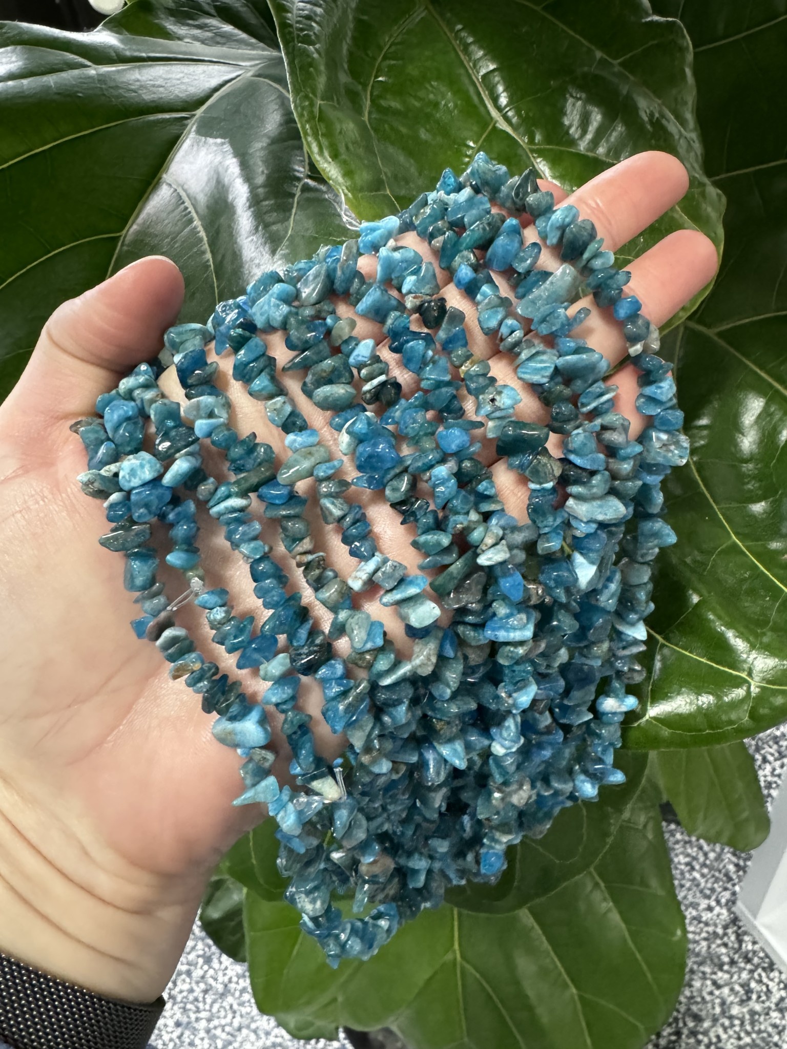 Apatite Chip Beads Polished 33" Strand - The Raw Rock Shop Inc.