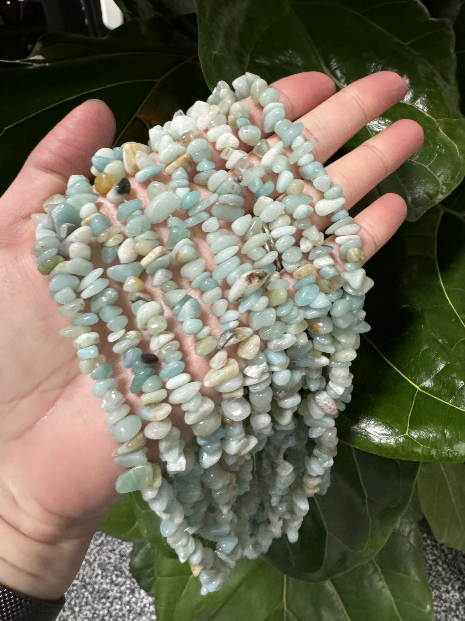 Amazonite Chip Beads Polished 31.5" Strand - The Raw Rock Shop Inc.