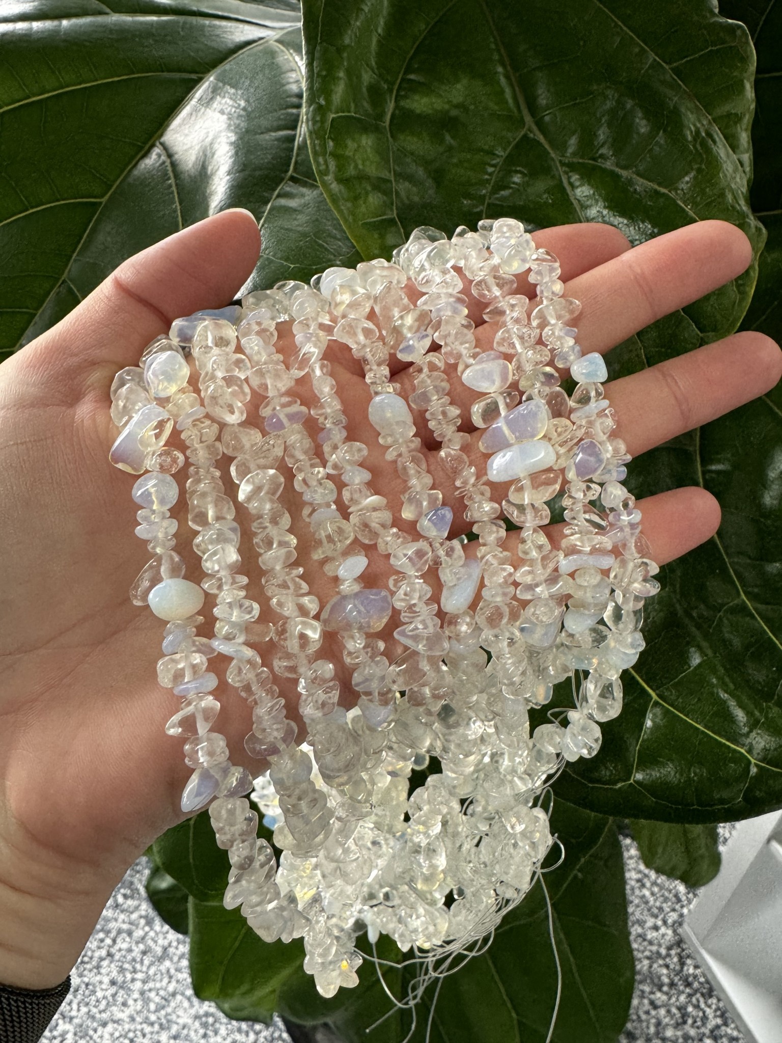 Opalite Chip Beads Polished 33" Strand - The Raw Rock Shop Inc.