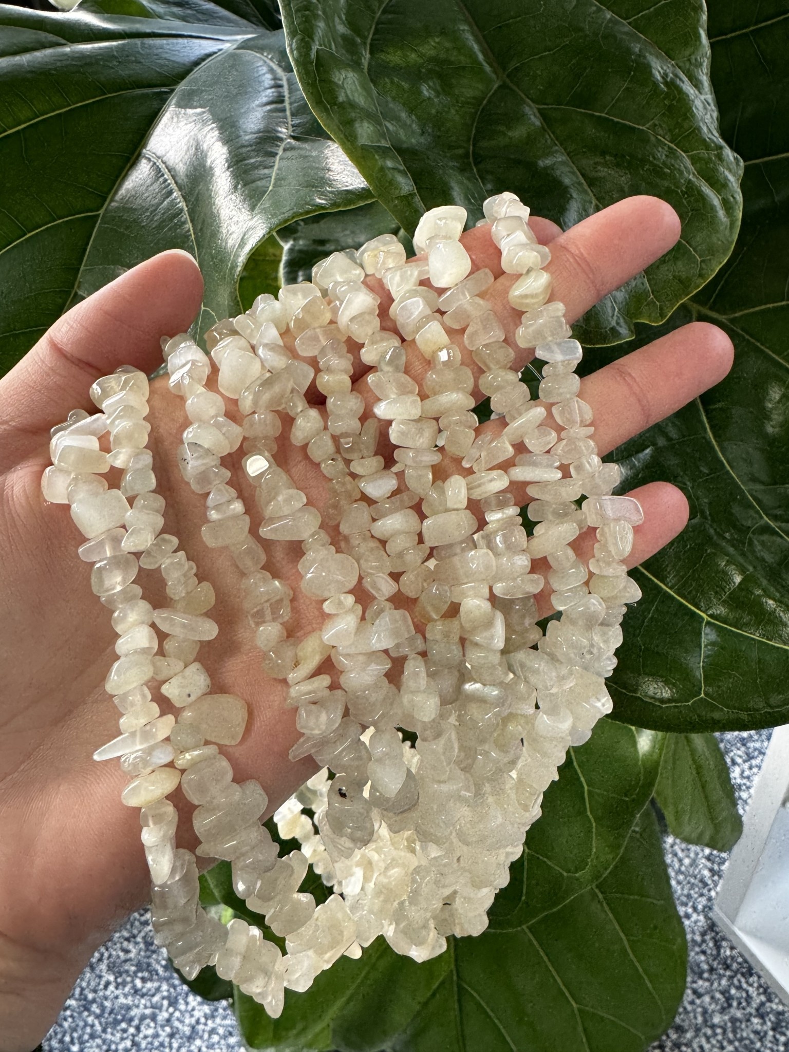 Moonstone Chip Beads Polished 33" Strand - The Raw Rock Shop Inc.