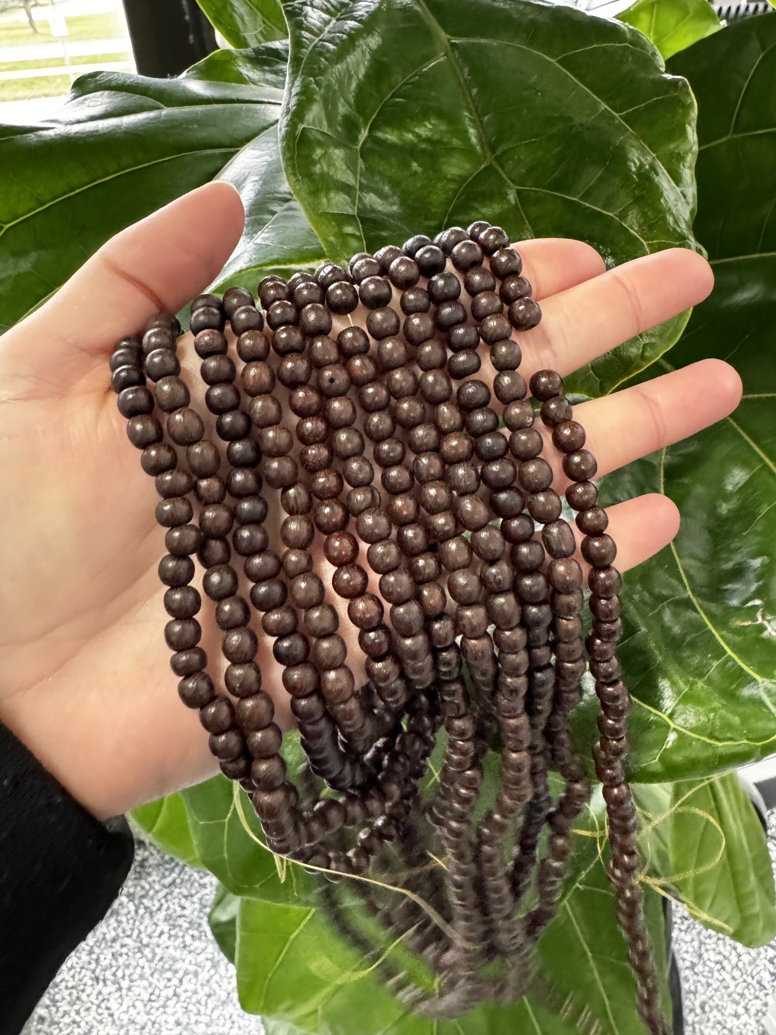 Wenge Wood Beads 31" Strand 6mm - The Raw Rock Shop Inc.